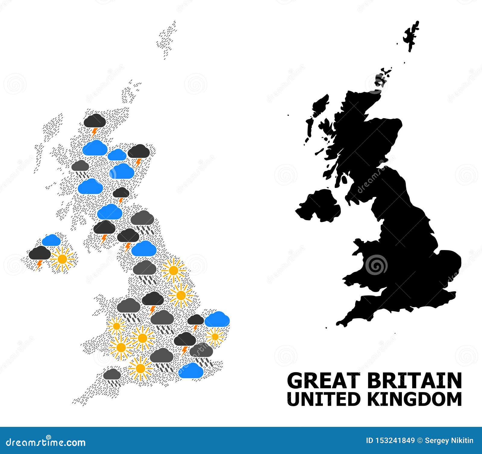 Weather Pattern Map of United Kingdom Stock Illustration - Illustration ...