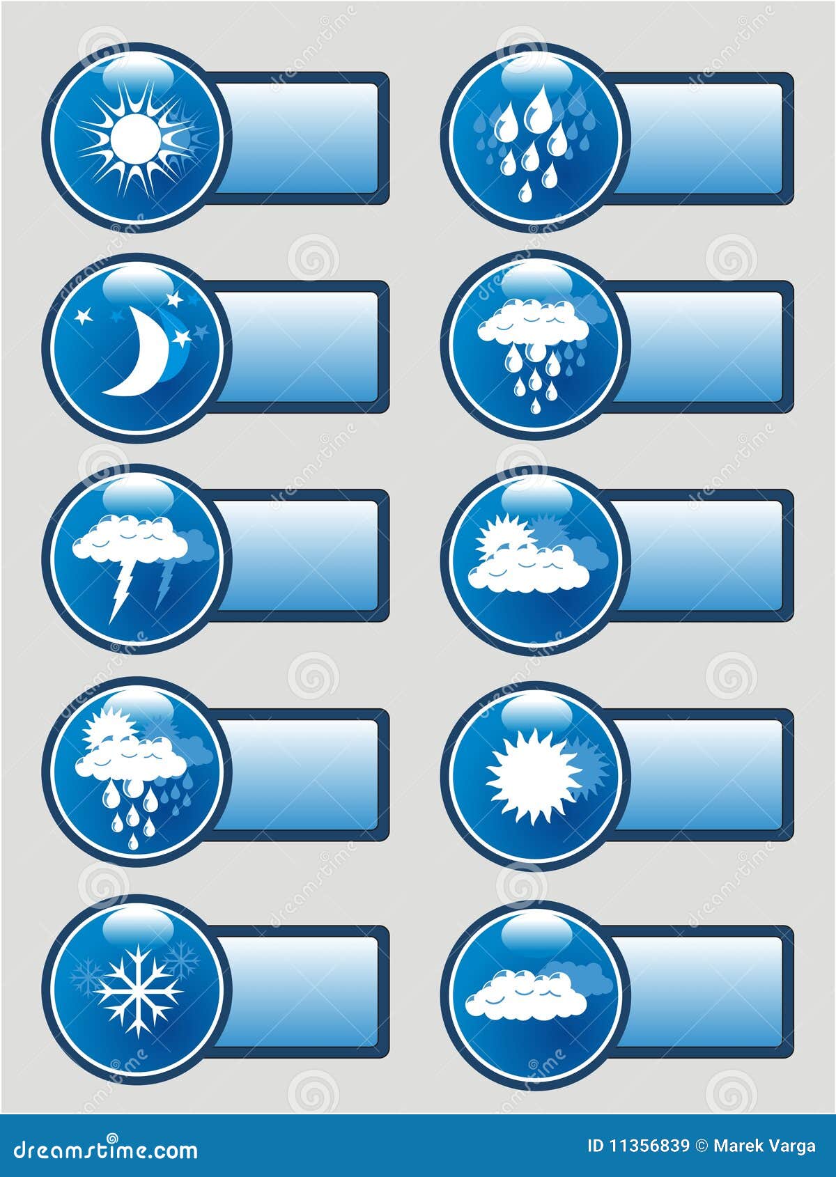Weather Pictograms Banner Set Stock Vector - Illustration of clip ...