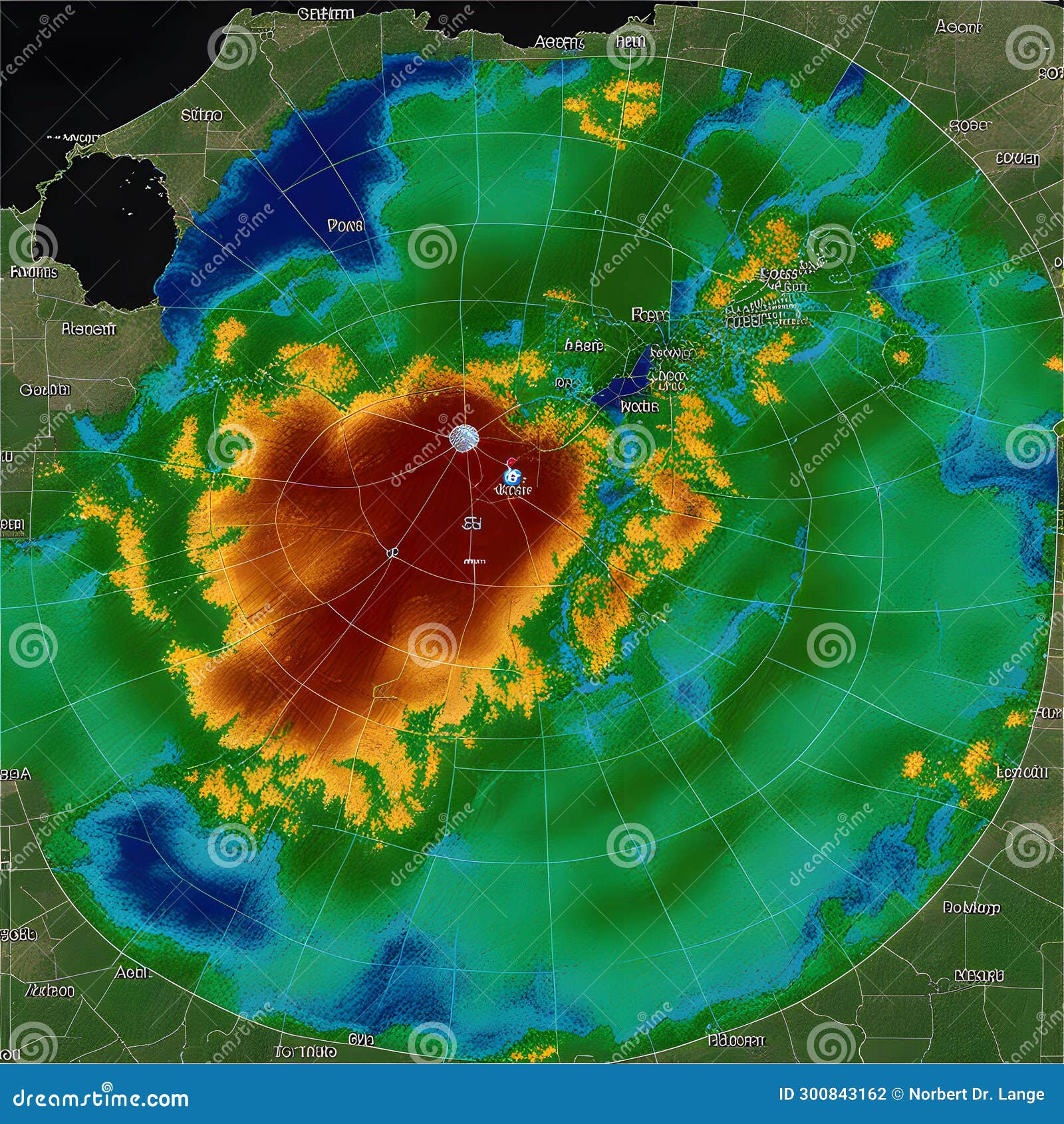 Weather Radar with Clouds , Ai-generatet Stock Illustration ...