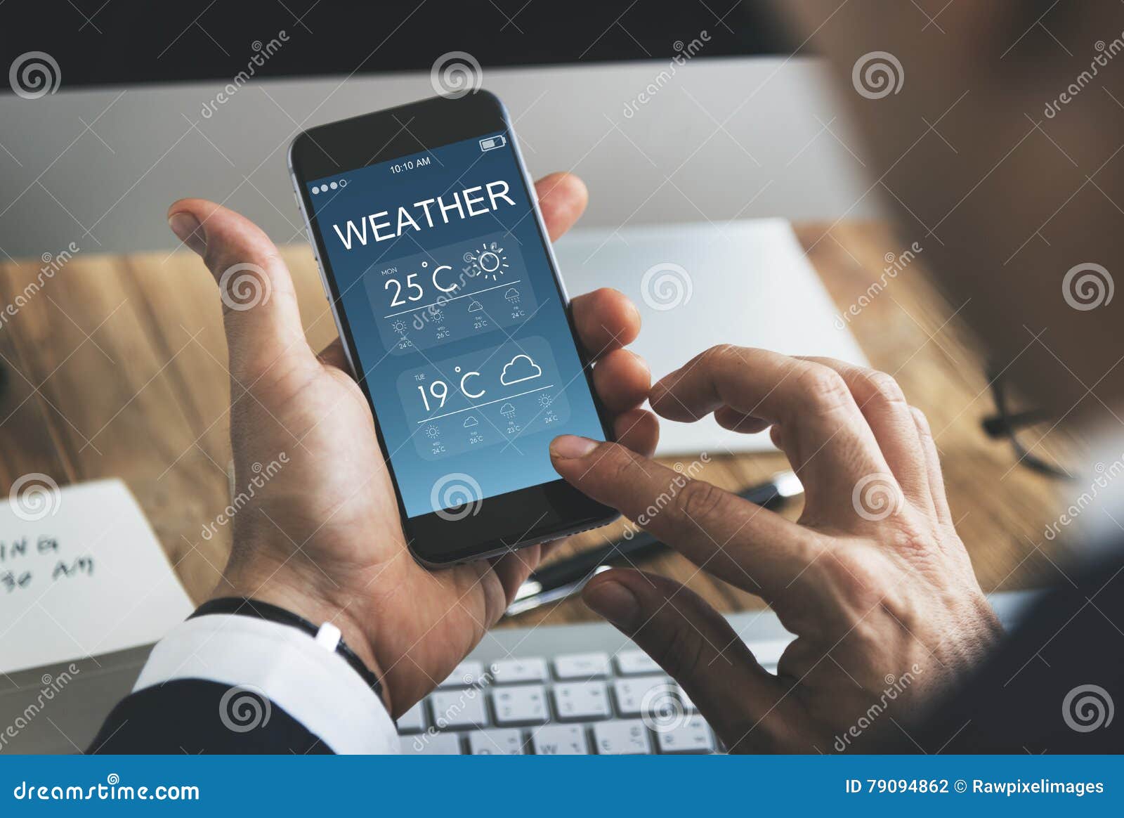 Weather Report Forecast Temperature Concept Stock Photo - Image of desk ...