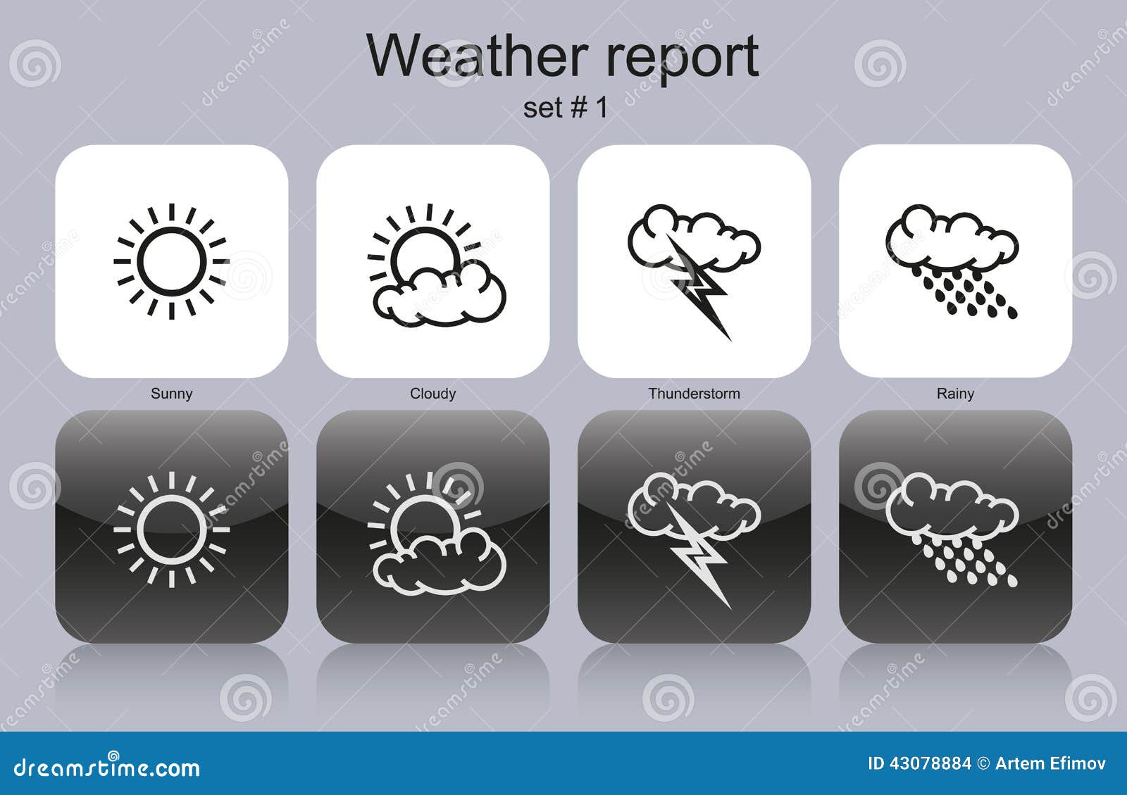 Weather report icons stock vector. Illustration of climate - 43078884
