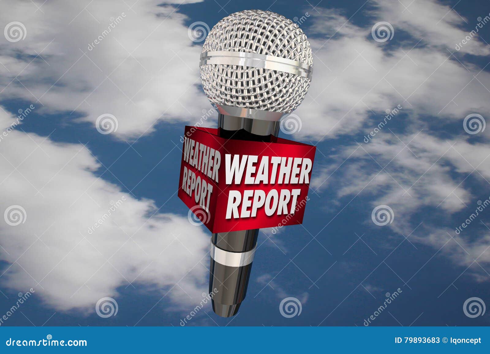 Weather Report Microphone Cloudy Sky Update News Stock Illustration ...
