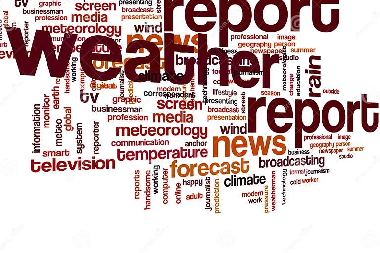 Weather report word cloud stock image. Image of communication - 155270955