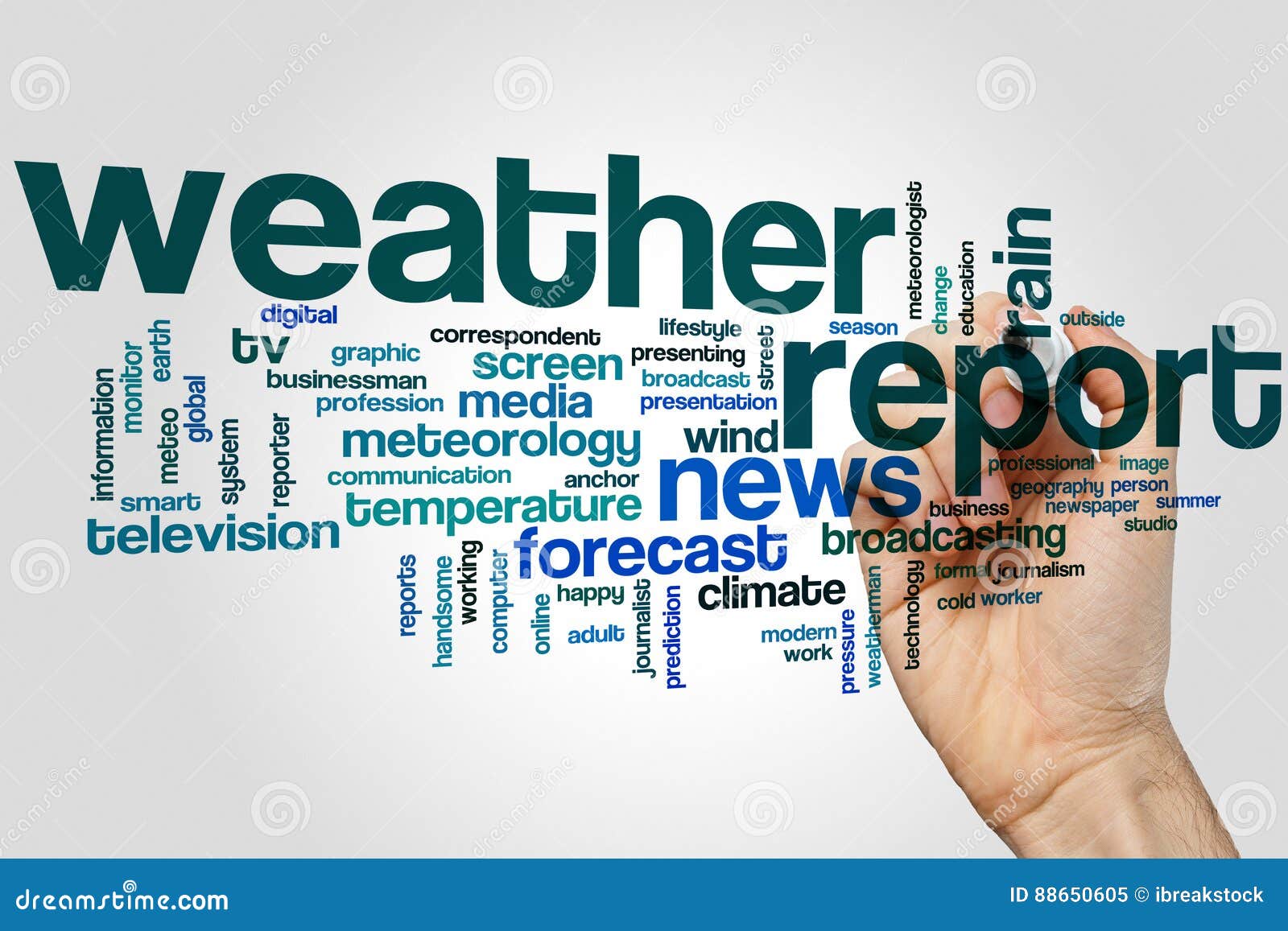 Weather report word cloud stock image. Image of climate - 88650605