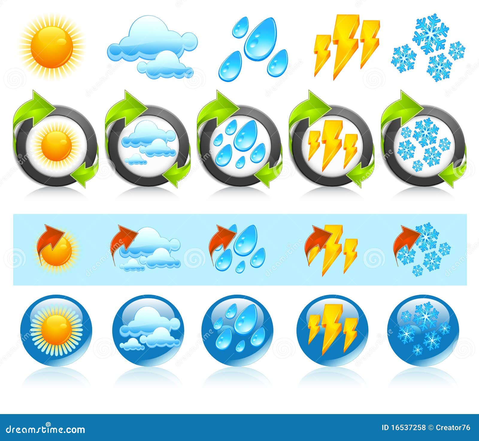 Weather round icons stock vector. Illustration of rain - 16537258