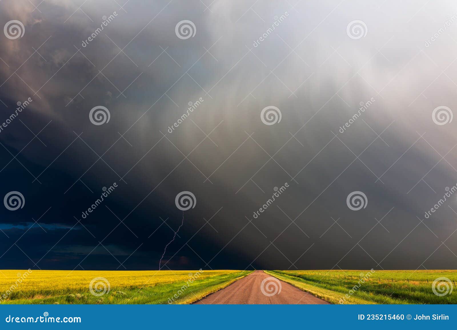 Weather Scene with Storm Clouds, Lightning and Rain Stock Photo - Image ...