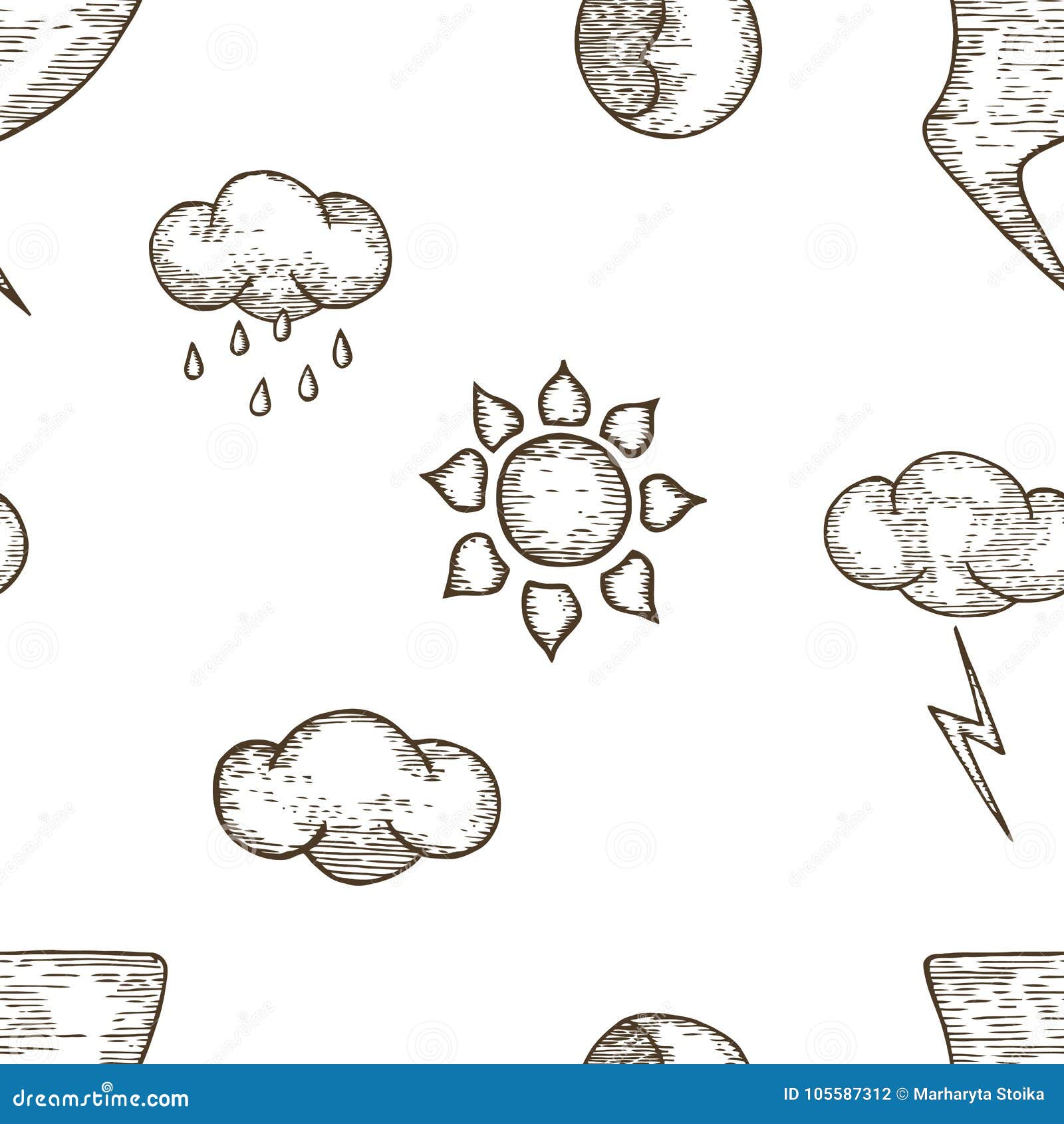 Weather Seamless Pattern Background Vector Illustration. Stock Vector ...