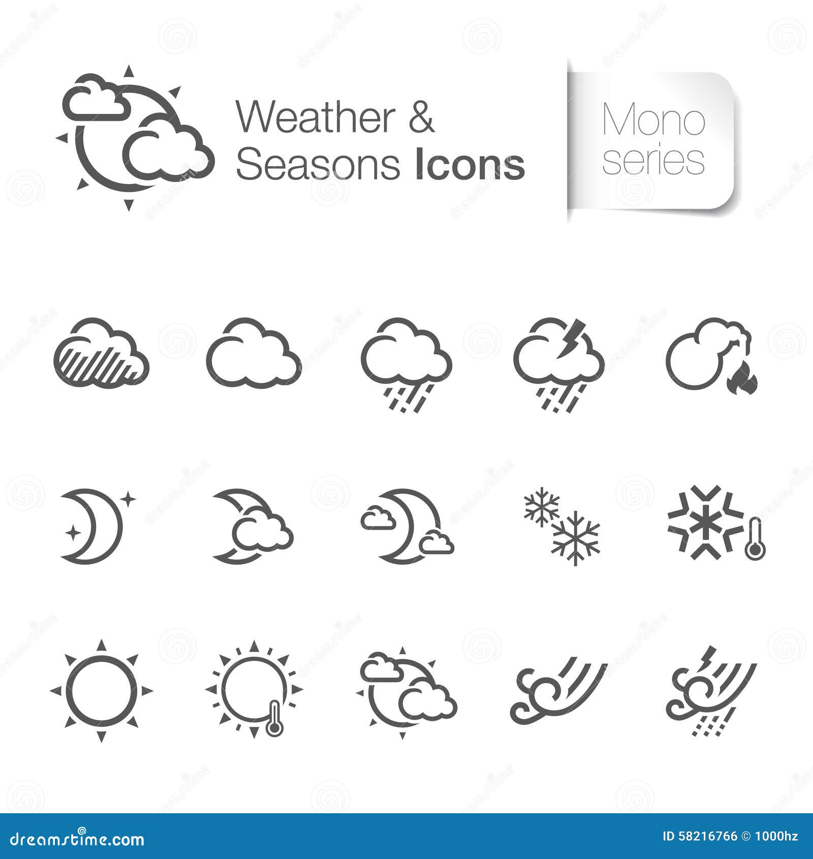 Weather & Seasons Related Icons Stock Vector - Illustration of climate ...