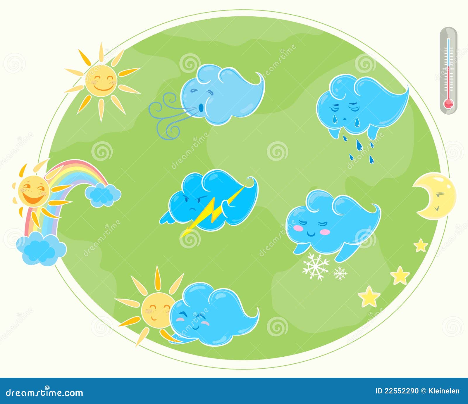 Weather set stock vector. Illustration of character, cute - 22552290