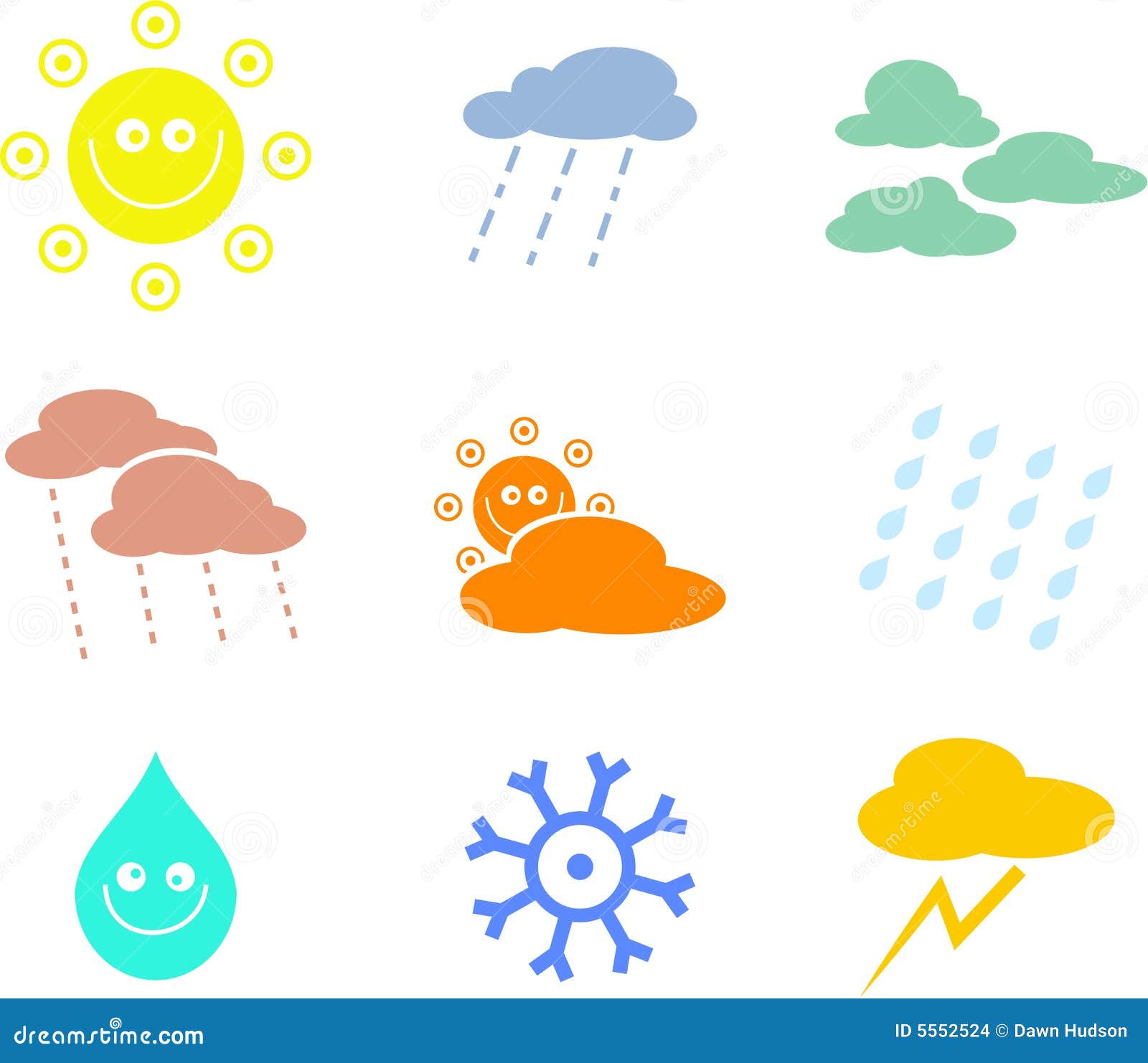 Weather shapes stock illustration. Illustration of objects - 5552524