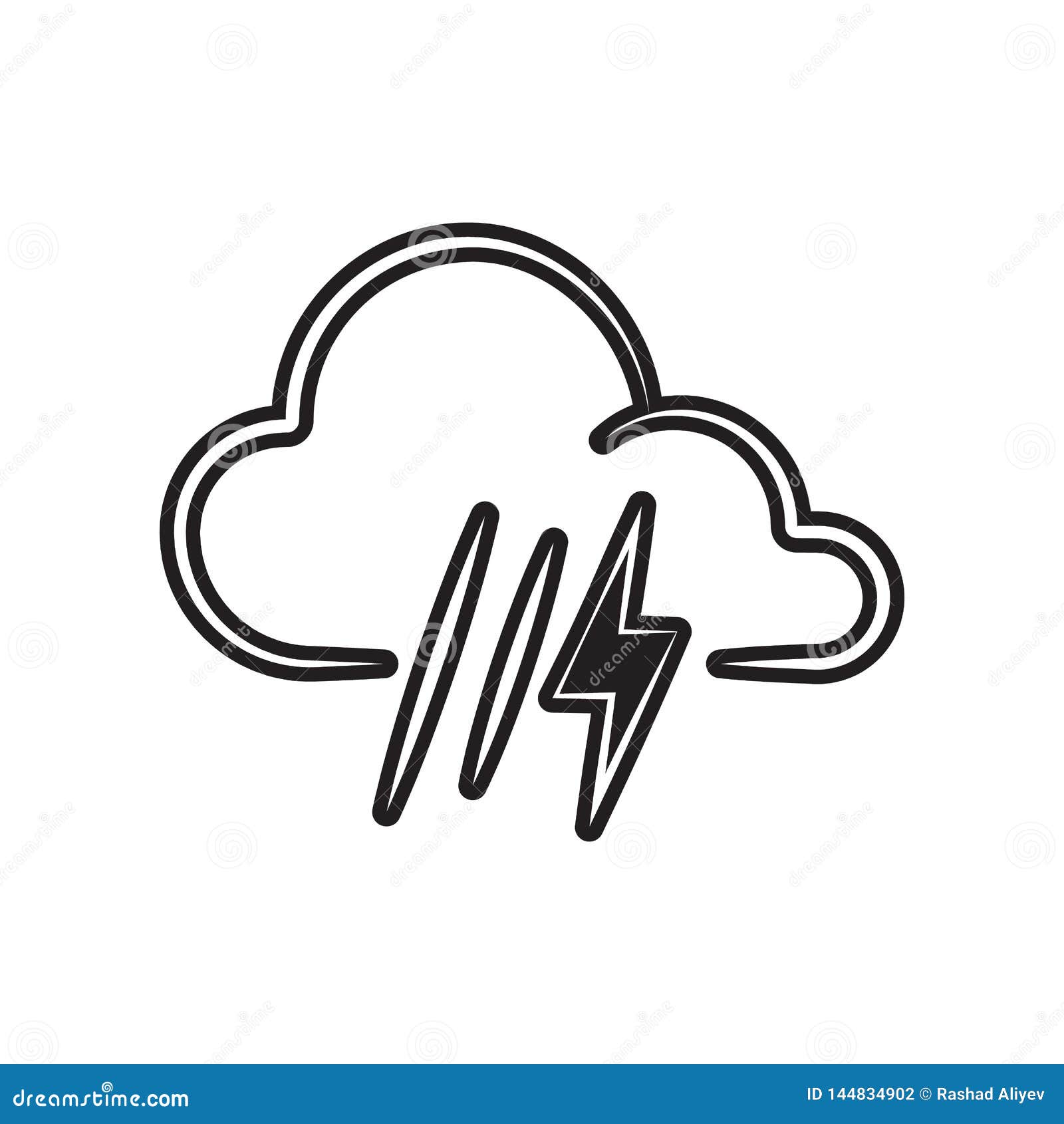 Weather Sign Rain with Thunder Icon. Element of Weather for Mobile ...