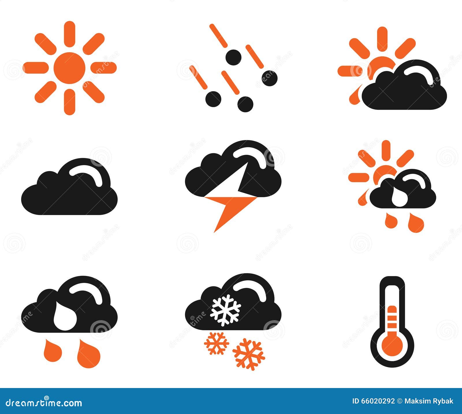 Weather Simple Vector Icons Stock Vector - Illustration of thunderstorm ...