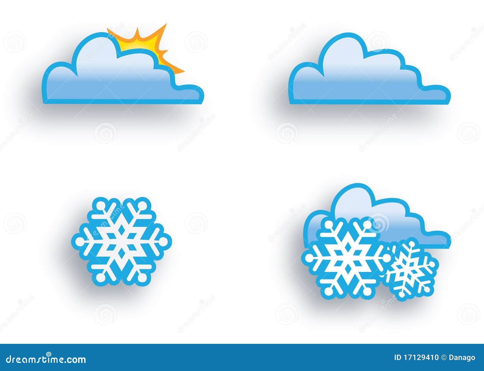 Weather snow symbols stock vector. Illustration of cloudscape - 17129410