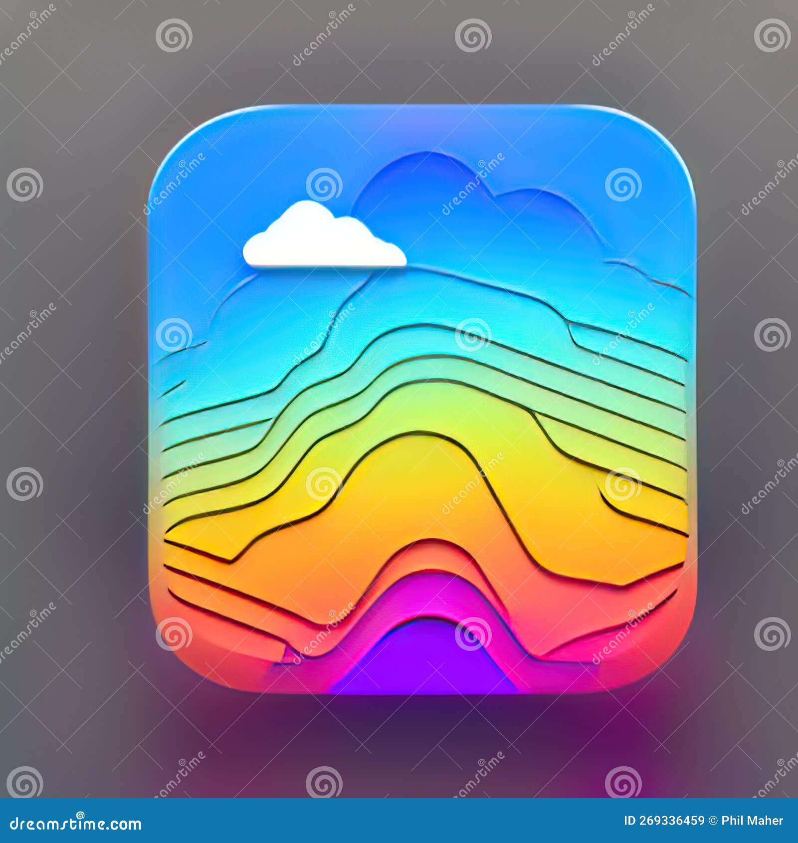 Weather Software App Style Icon. Generative AI. Stock Illustration ...