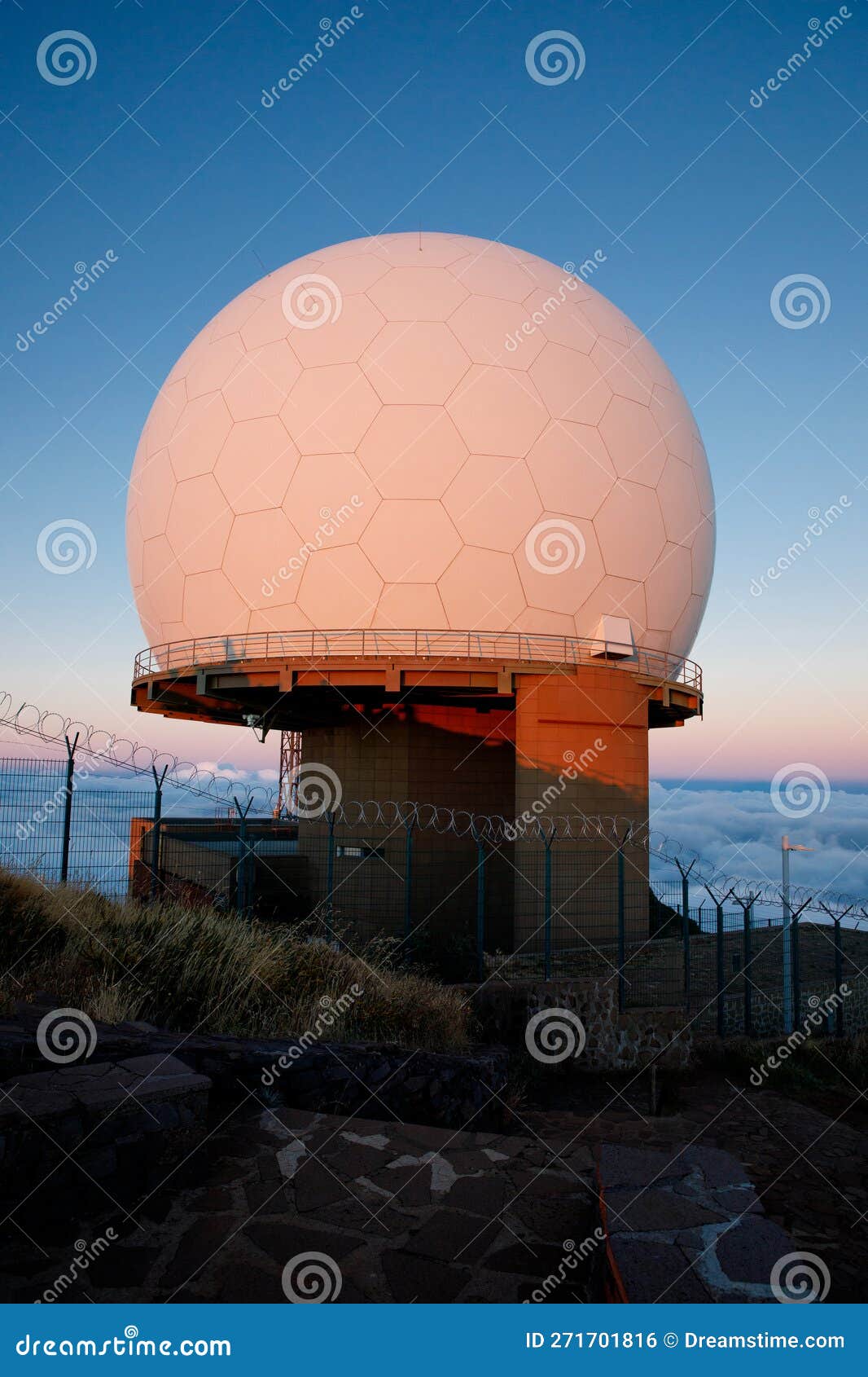 Weather Station, Meteorological Ball on a Mountain Peak Stock Photo ...