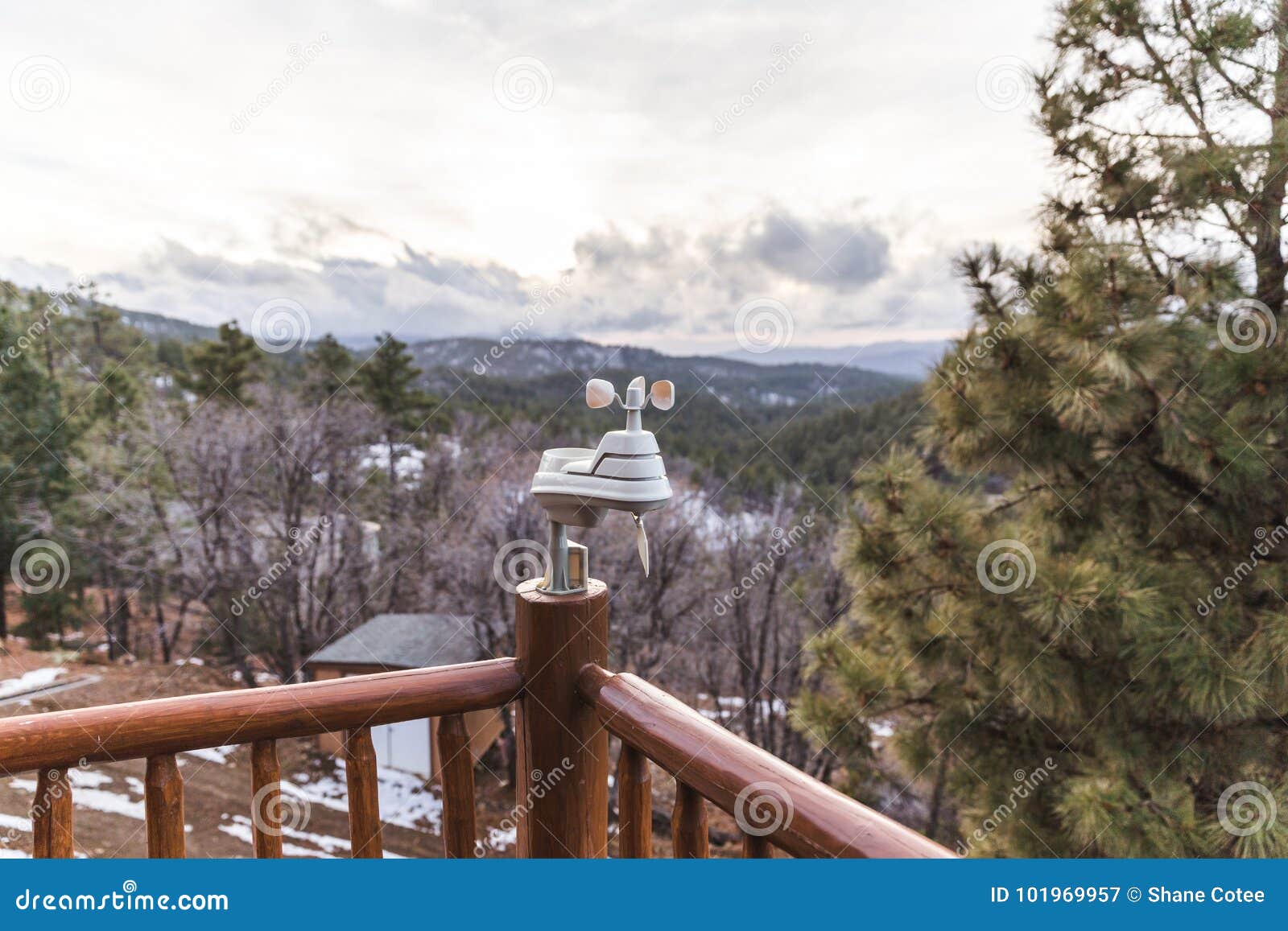 Weather Station in Forest Area Stock Image - Image of white ...
