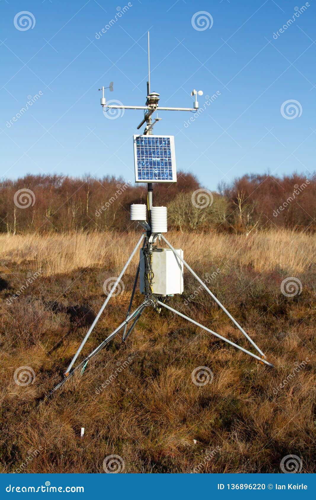 A Weather Station with Solar Panel Stock Photo - Image of ...