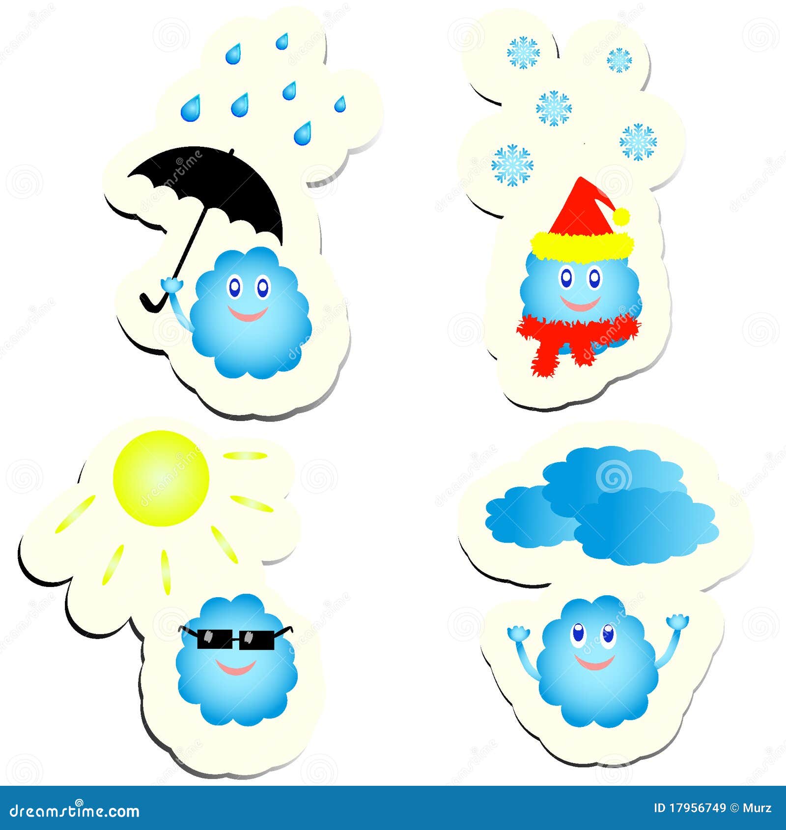Weather Stickers stock vector. Illustration of snowflake - 17956749