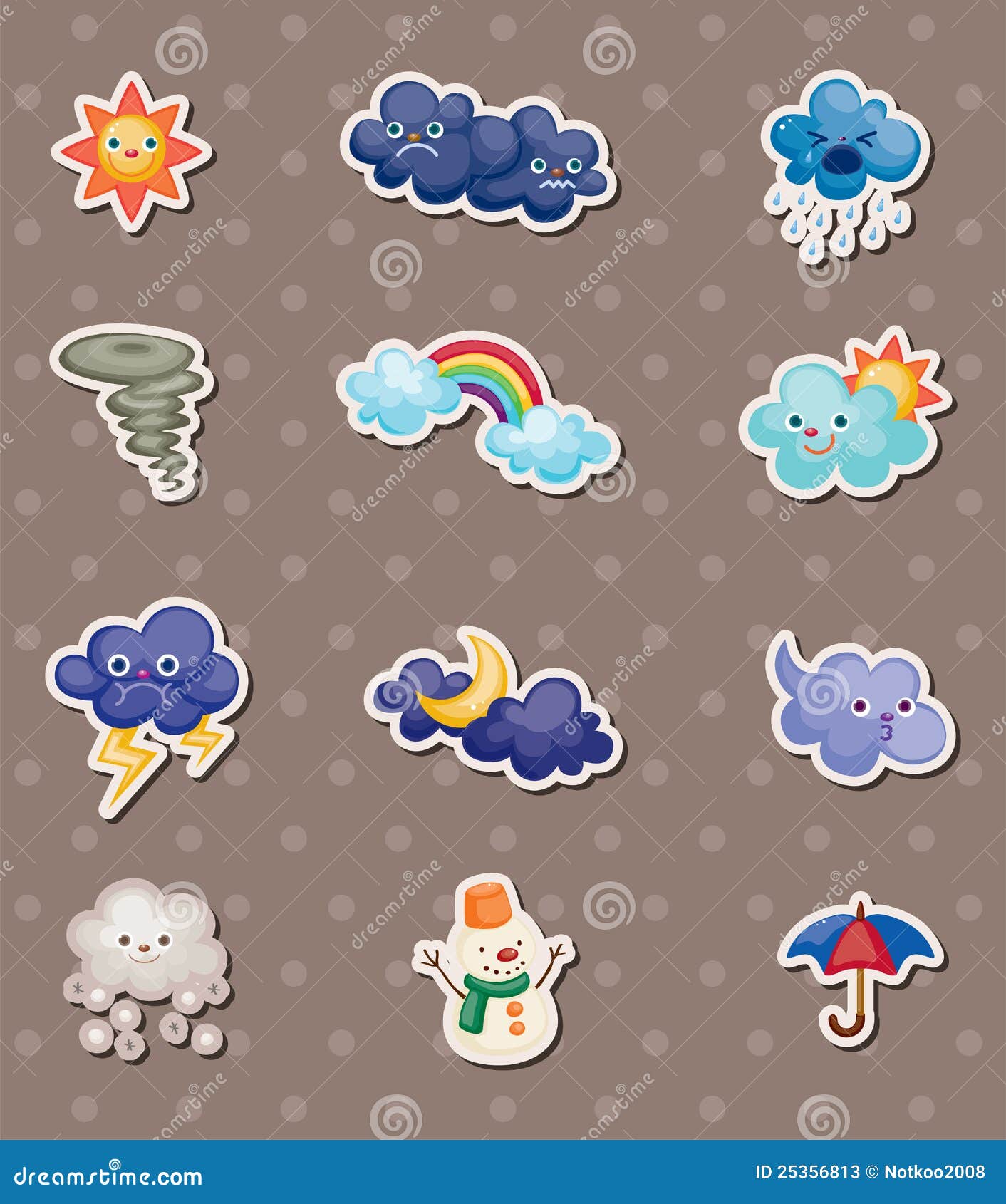 Weather stickers stock vector. Illustration of isolated - 25356813