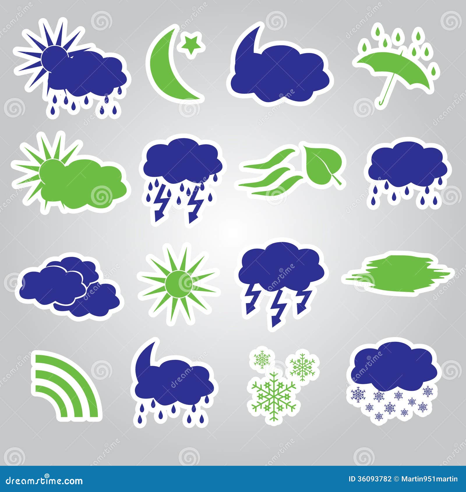 Weather Stickers Icons Set Eps10 Stock Vector - Illustration of ...
