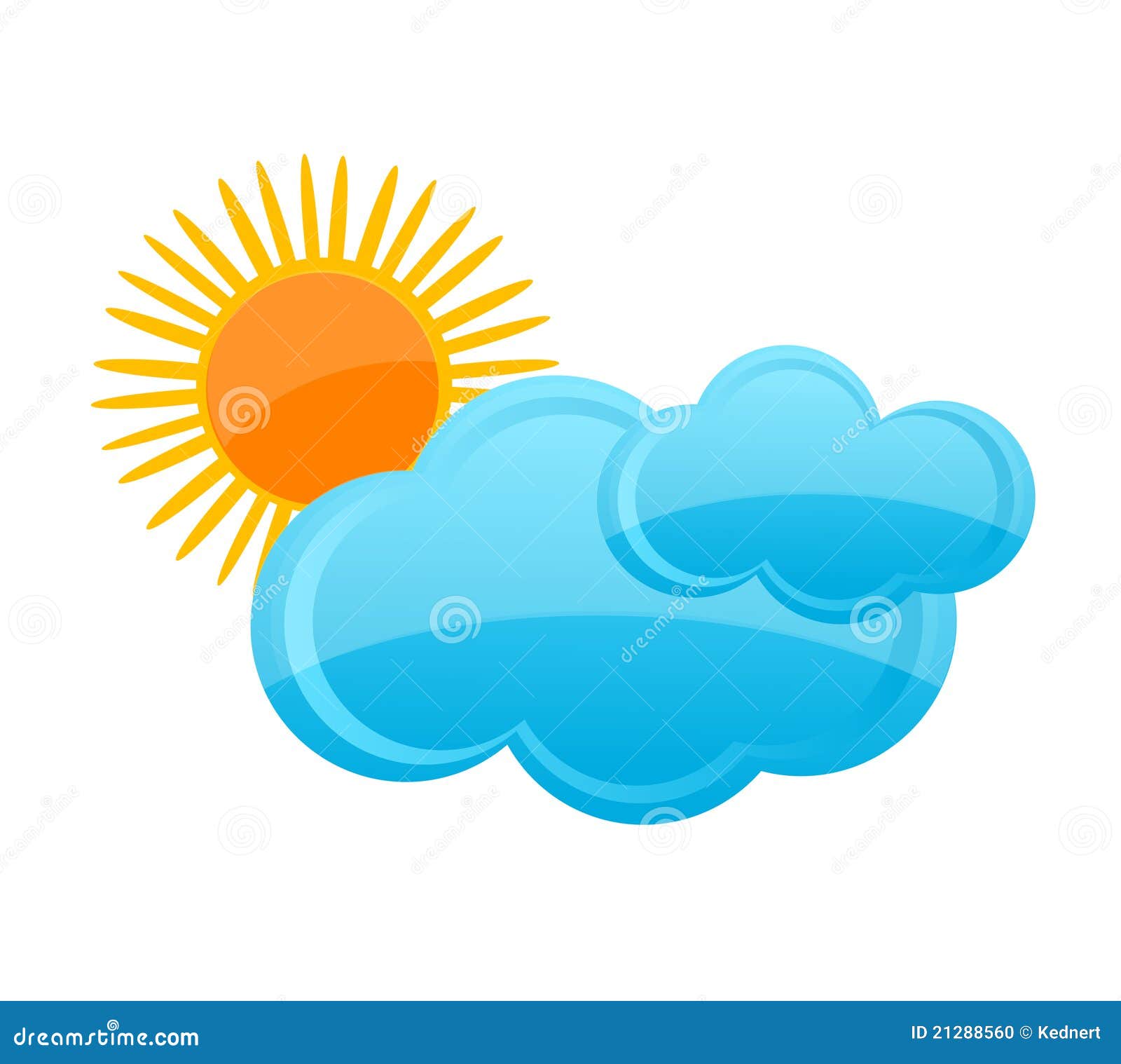 Weather Symbol Cloud and Sun Stock Vector - Illustration of meteorology ...
