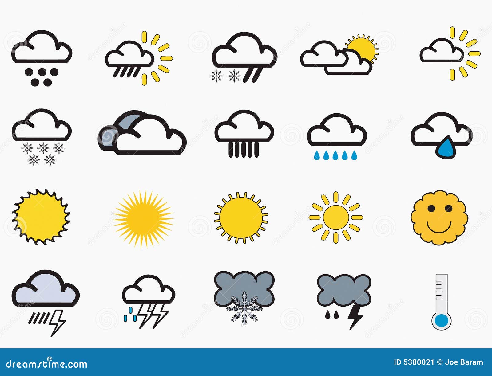 Weather symbols stock illustration. Illustration of forecast - 5380021