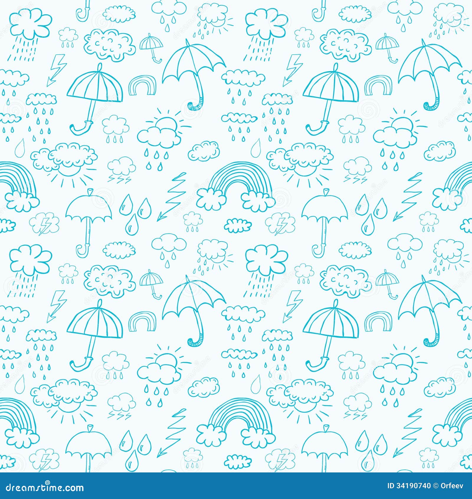 Weather symbols stock vector. Illustration of icon, seamless - 34190740