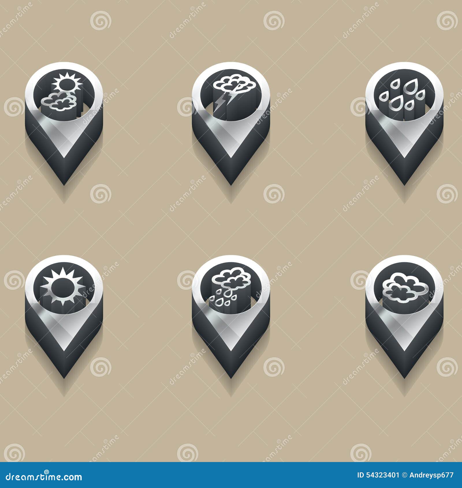 Weather symbols in 3d stock vector. Illustration of hail - 54323401