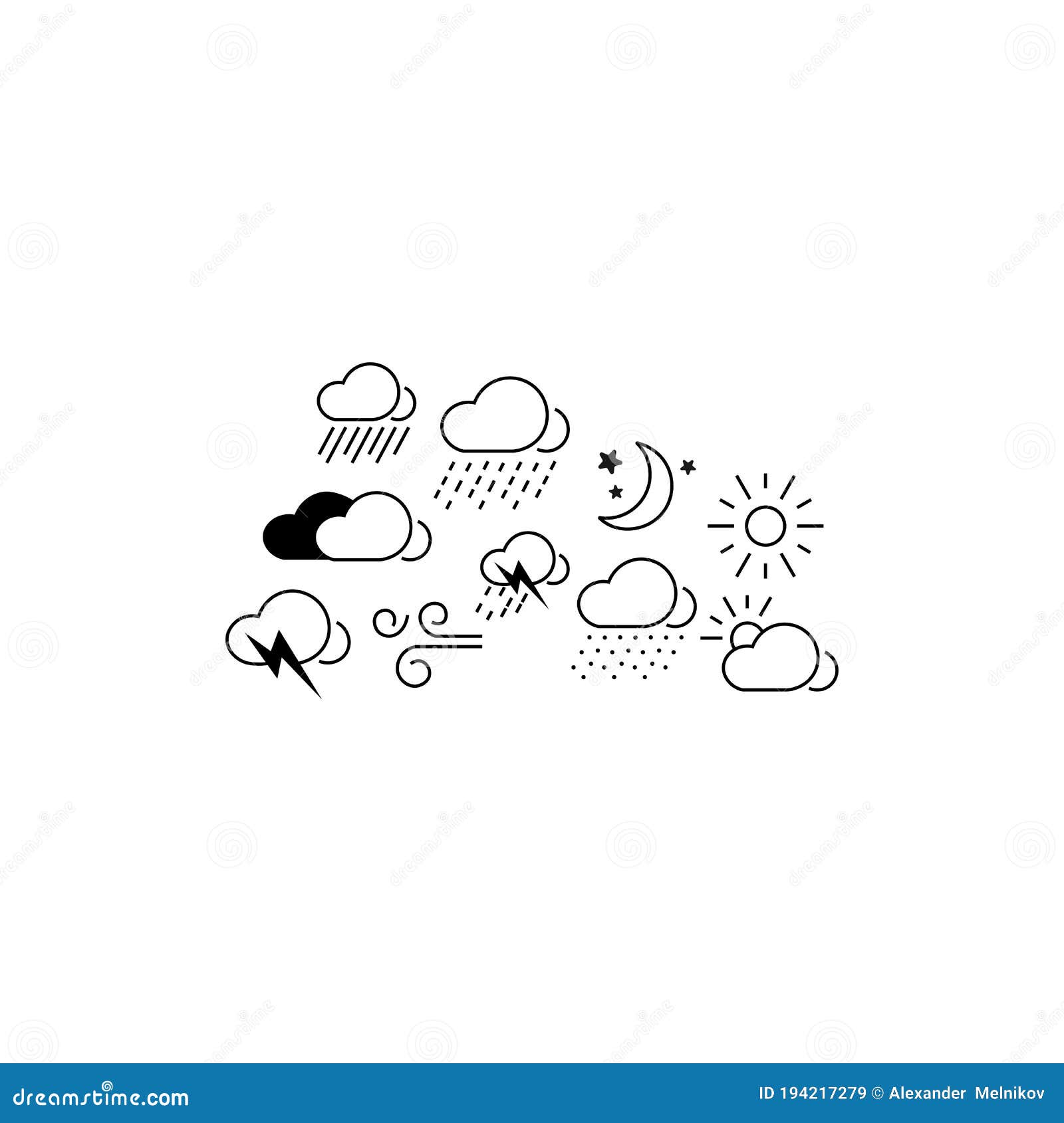 Weather and Temperature Icons Set. Vector Illustration Eps 10 Stock ...