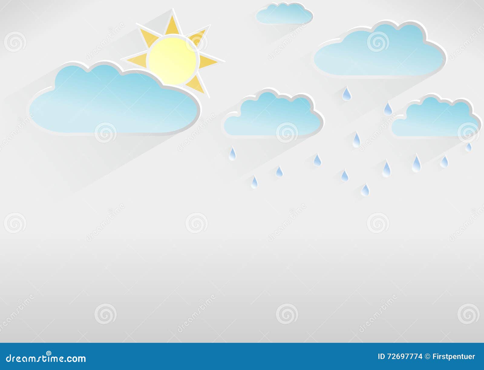 Weather Template of Partly Cloudy Day, Light Stock Illustration ...
