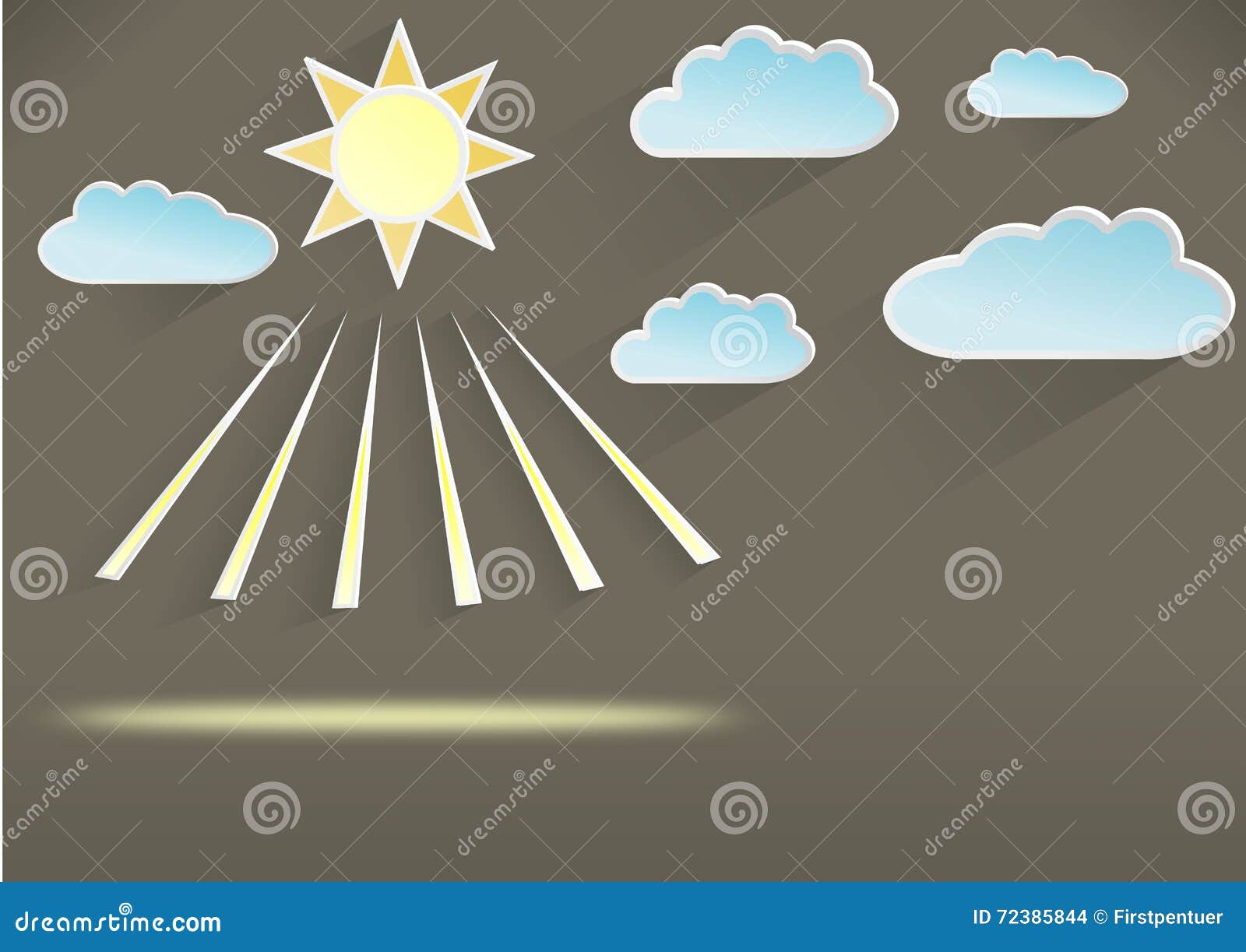 Weather Template of Sunny Day, Dark Stock Illustration - Illustration ...