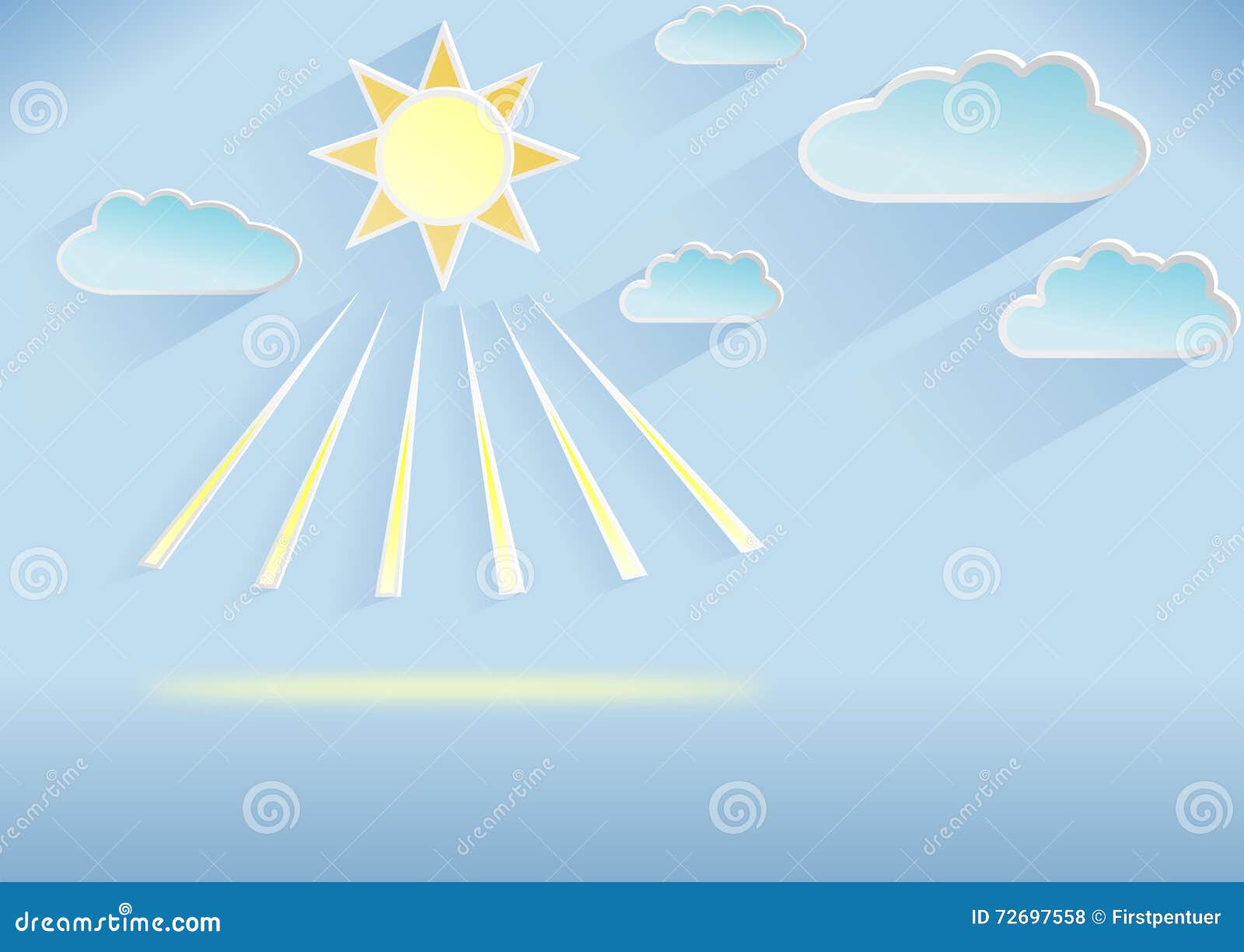 Weather Template of Sunny Day, Light Blue Stock Illustration ...