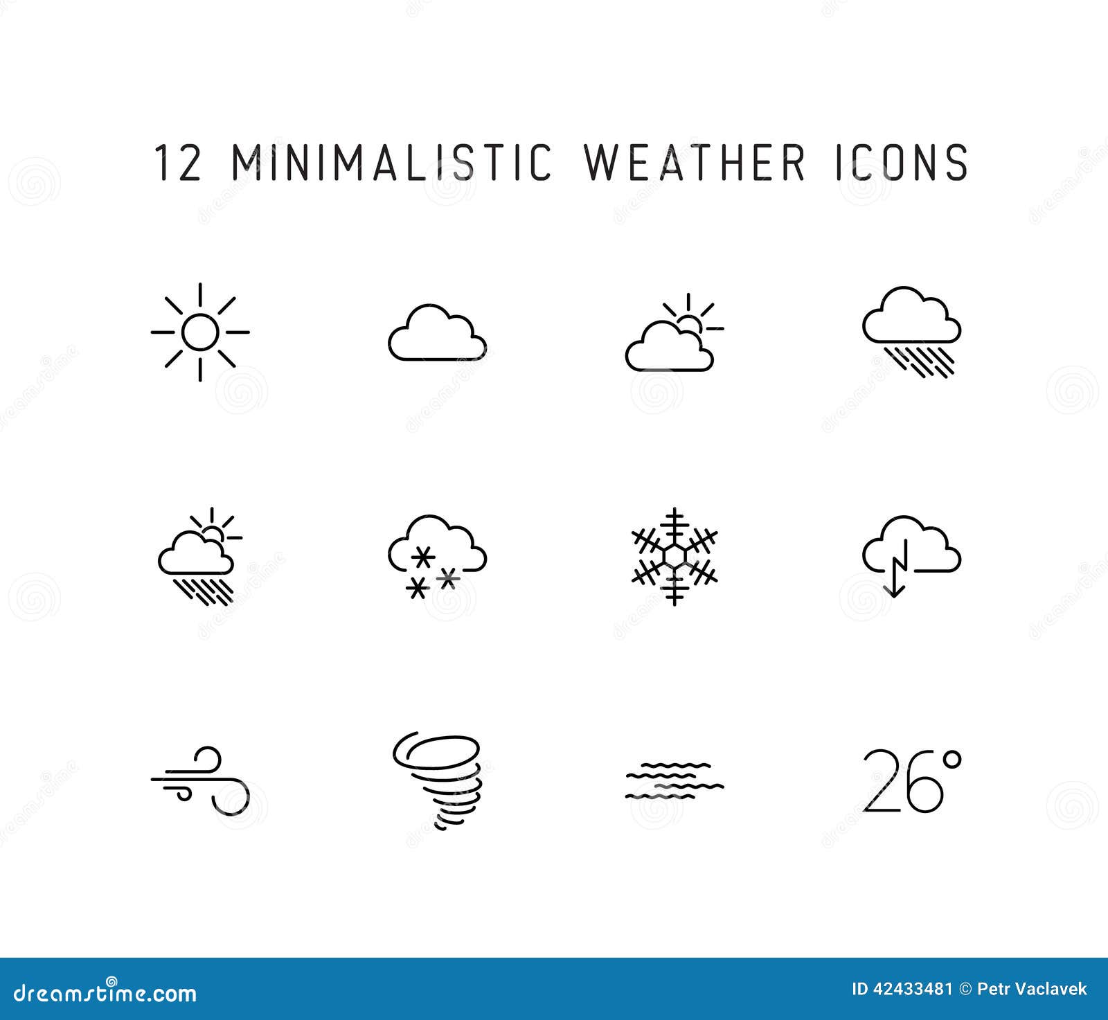 Weather thin line icon set stock vector. Illustration of nature - 42433481 Weather thin line icon set stock vector. Illustration of nature - 42433481