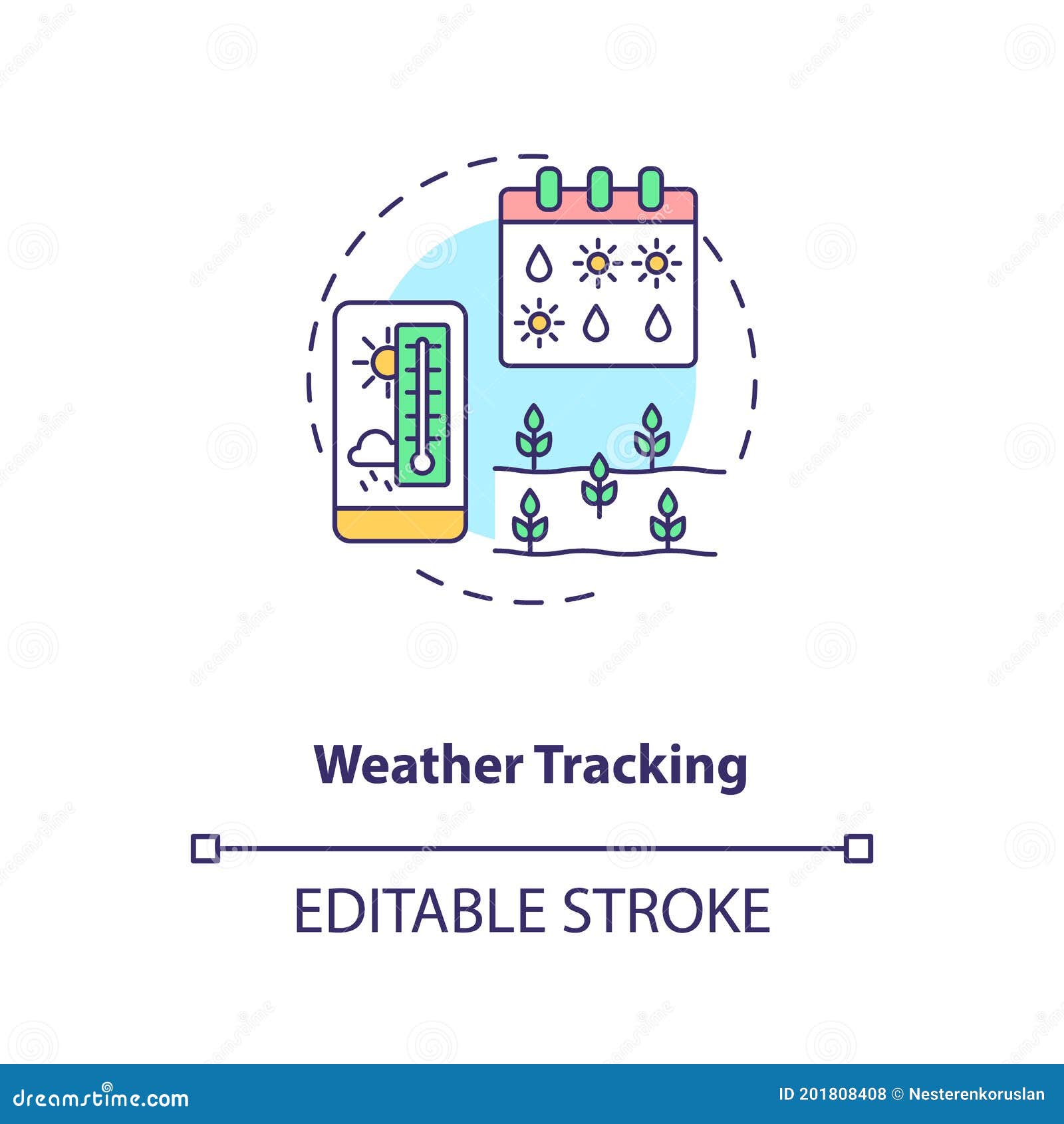 Weather Tracking Concept Icon Stock Vector - Illustration of computer ...