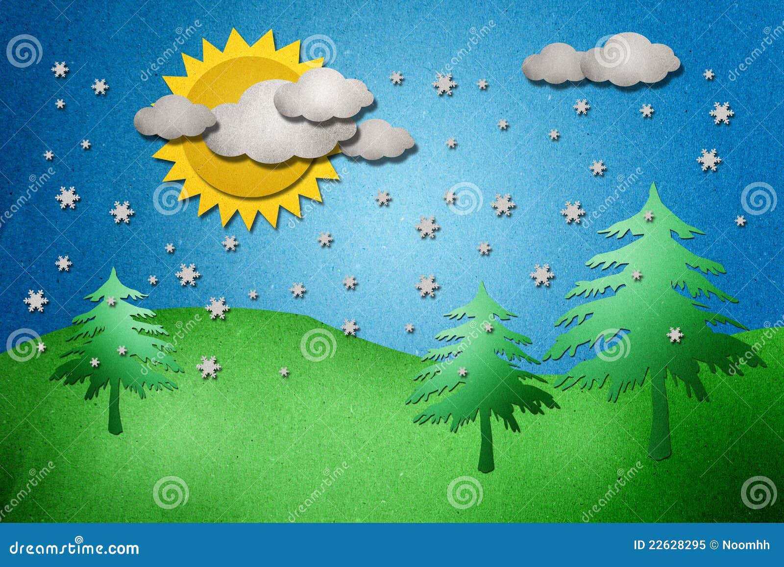Weather and Tree Papercraft Stock Illustration - Illustration of grunge ...