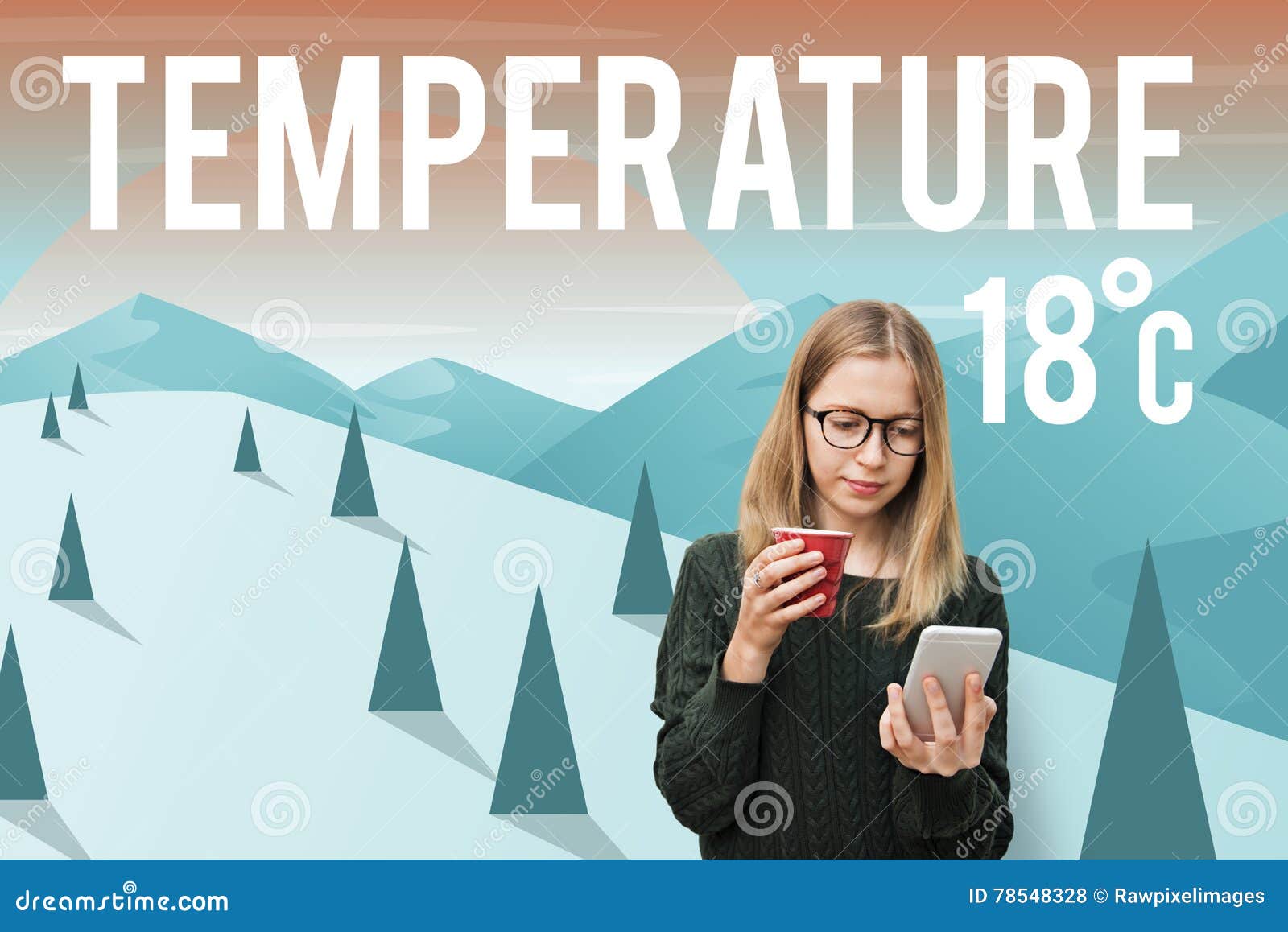 Weather Update Temperature Forecast News Meteorology Concept Stock ...