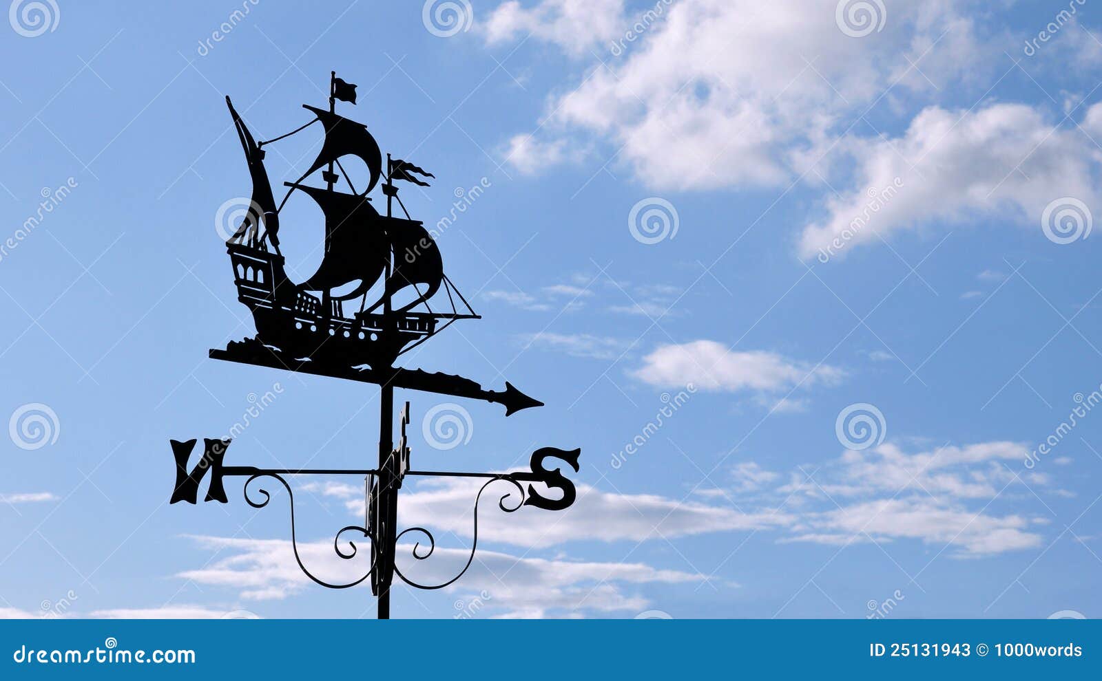 A Weather Vane, Wind Vane, For Showing The Wind Direction, Background ...