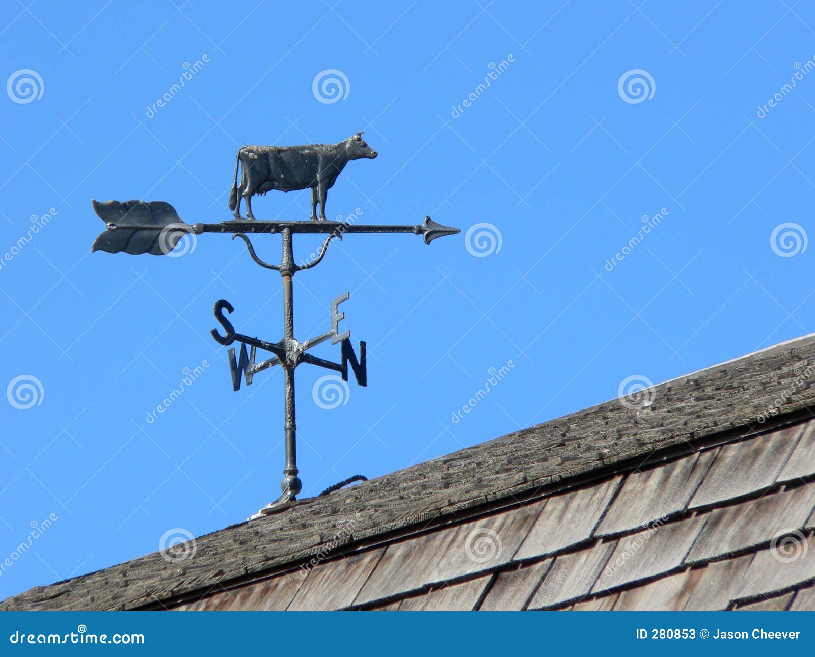 A Weather Vane, Wind Vane, For Showing The Wind Direction, Background ...