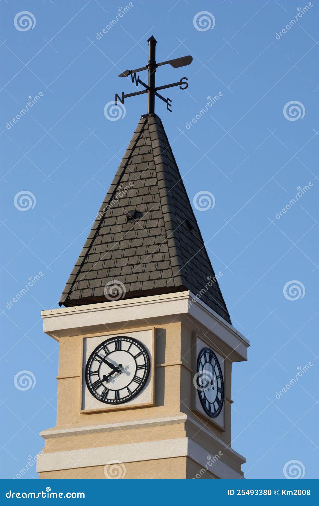 Weather Vane and Clock Tower Stock Photo - Image of east, time: 25493380