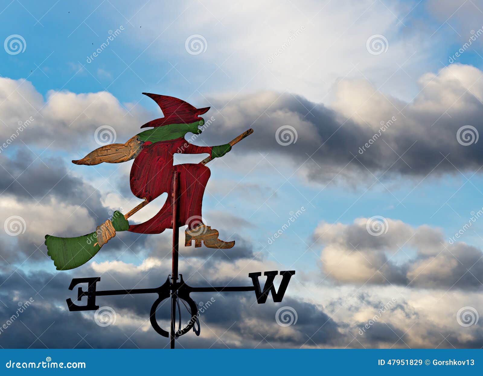 Weather vane on cloudy sky stock image. Image of beautiful - 47951829