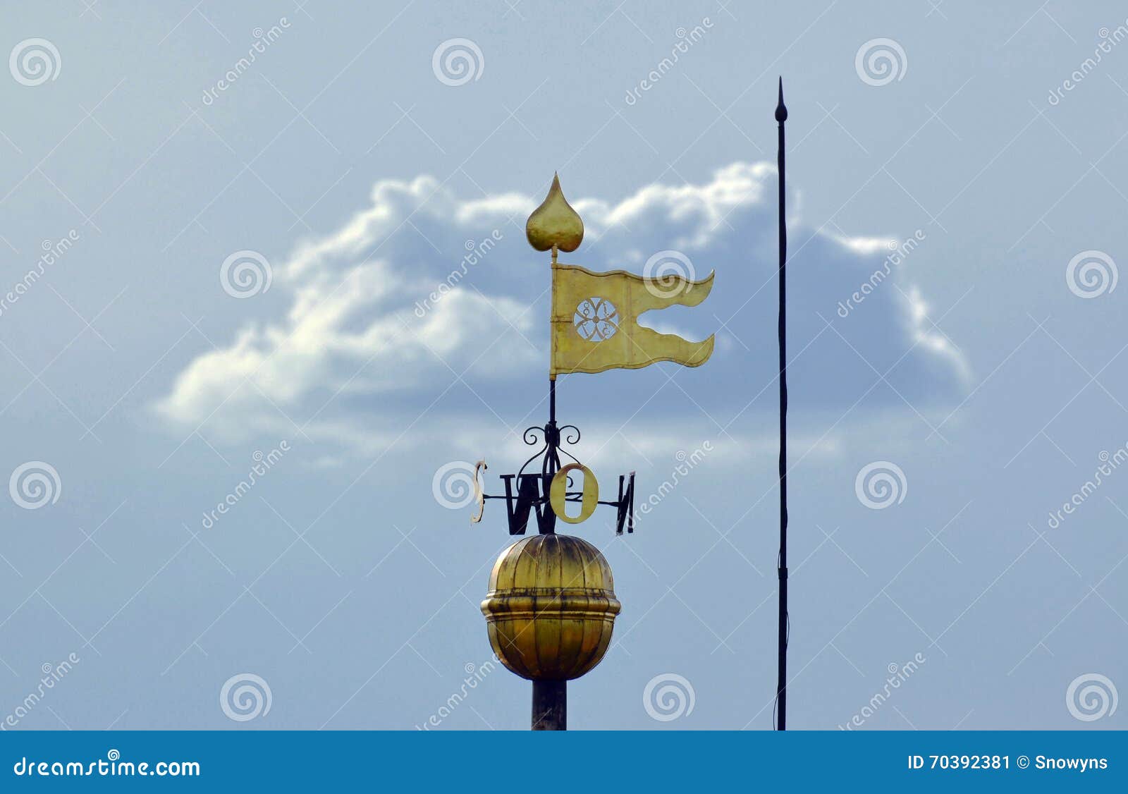Weather Vane in a Flag Shape Stock Image - Image of breeze, forecasting ...