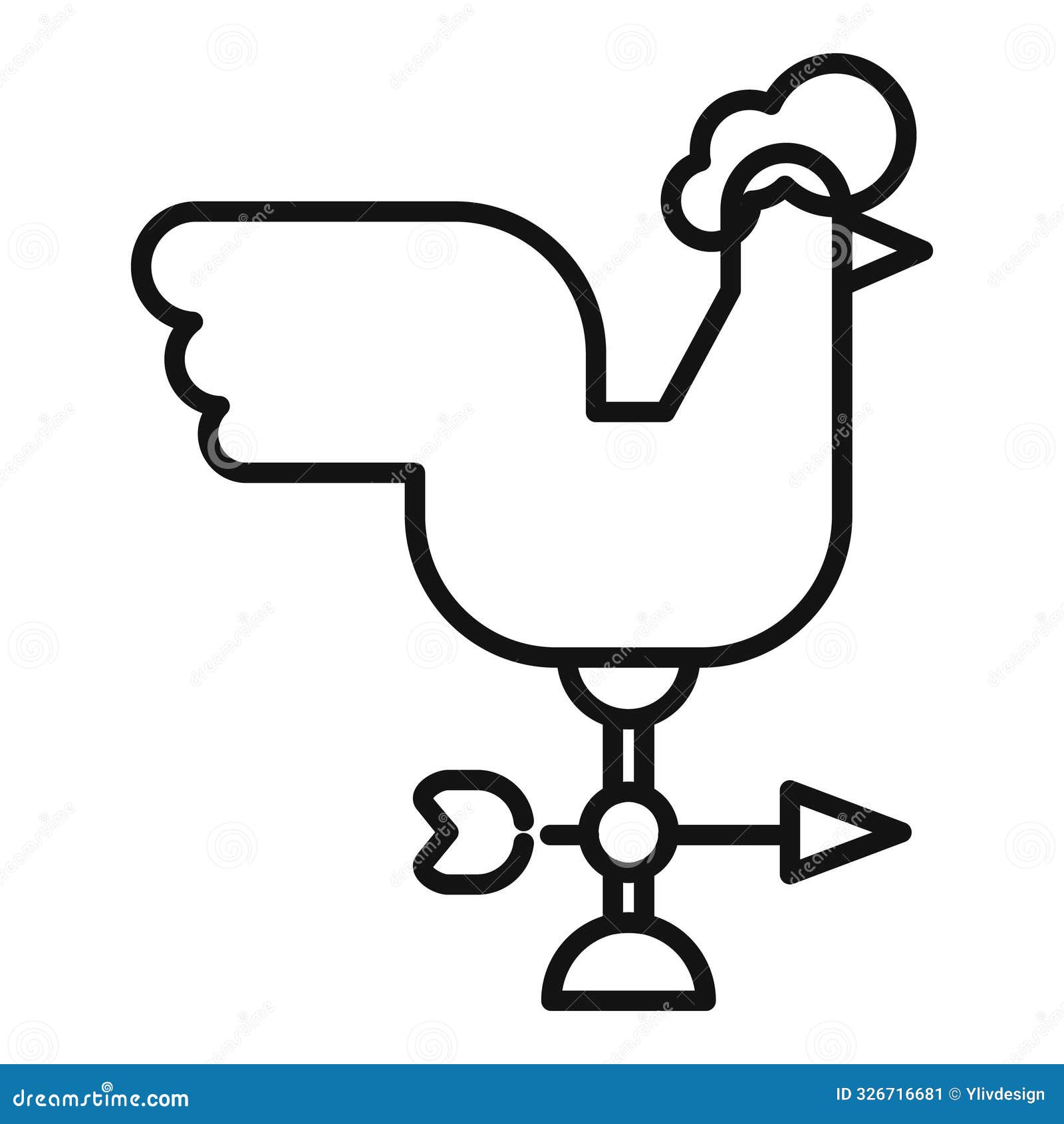 Weather Vane Showing Wind Direction with Rooster Icon Stock Vector ...