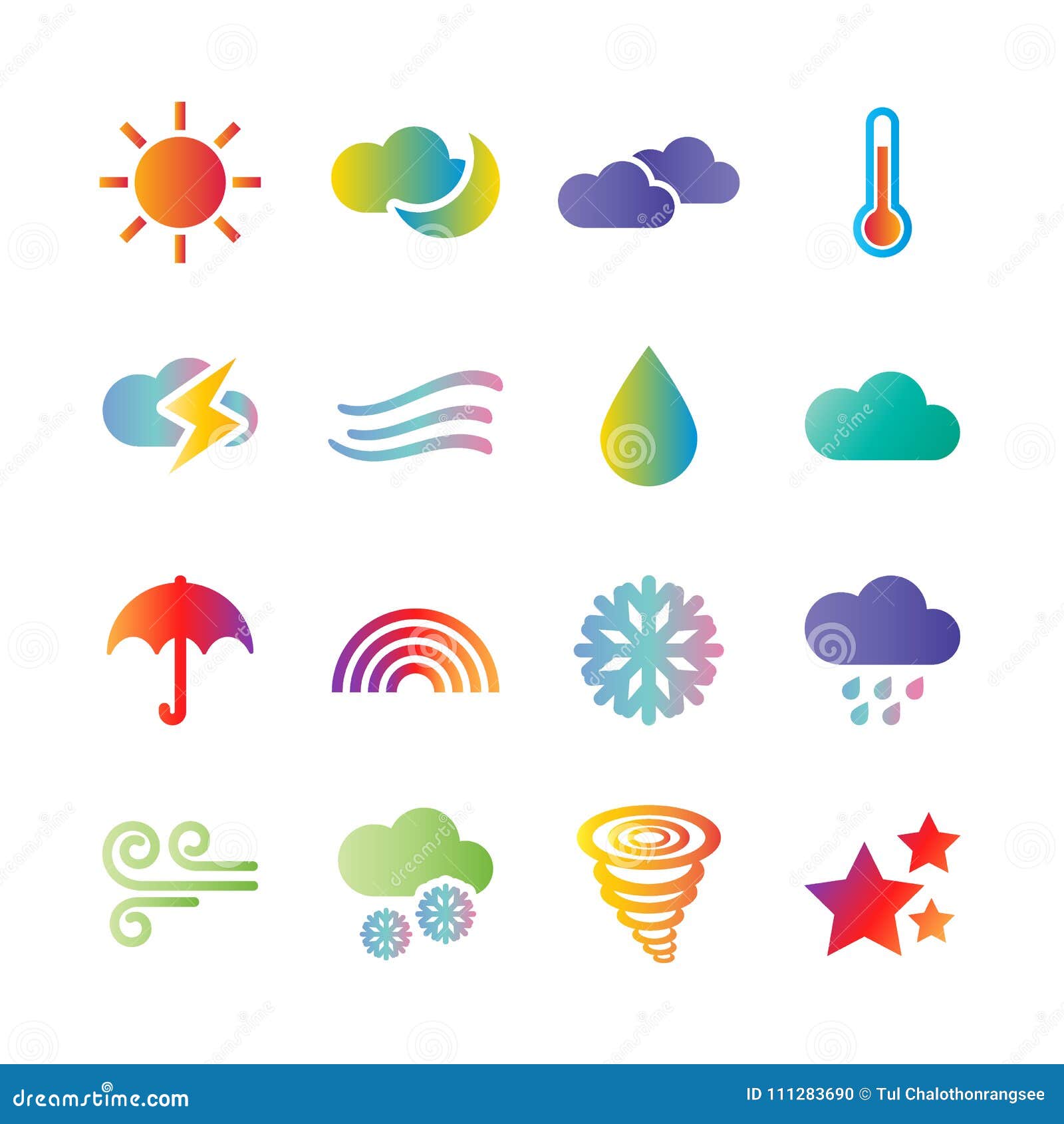 Weather Vector Gradient Icons Stock Vector - Illustration of nature ...