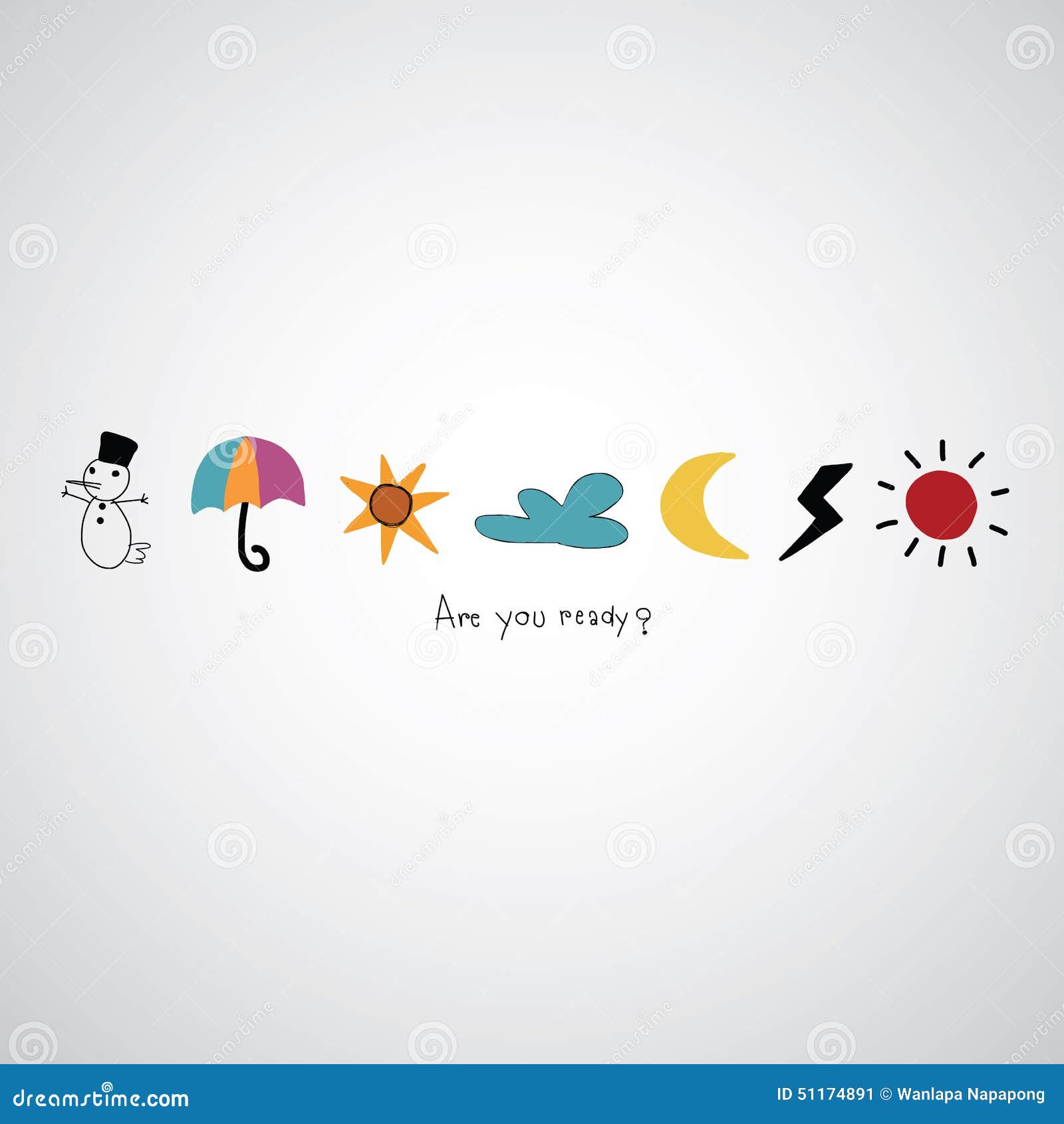 Weather vector hand drawn stock vector. Illustration of sign - 51174891