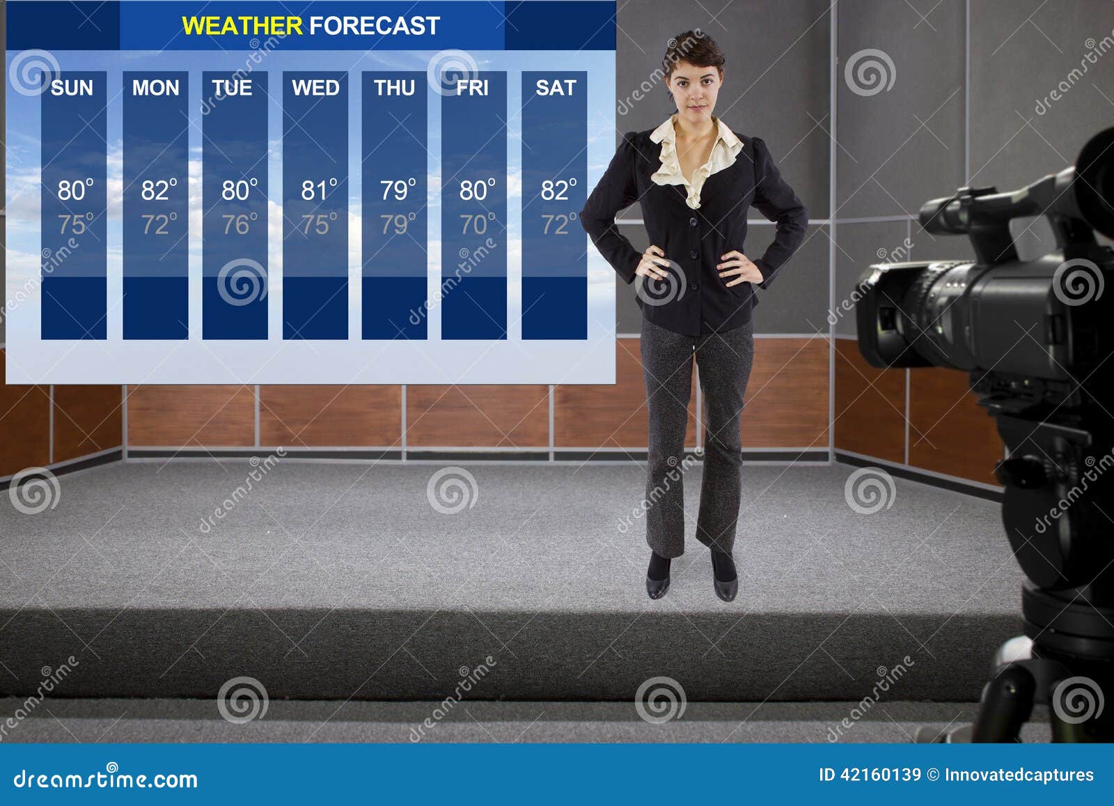 Weather Woman stock image. Image of beautiful, journalism - 42160139