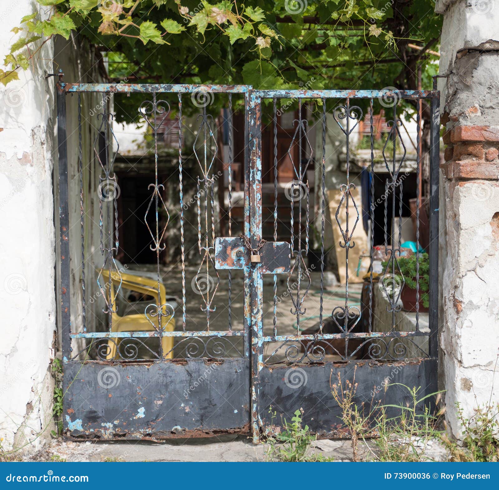 Weather Worn Gate stock photo. Image of chain, outside - 73900036