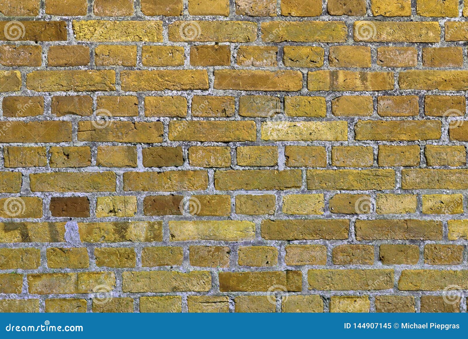 Weathered and Aged Yellow Brick Walls with Cracks in High Resolution ...