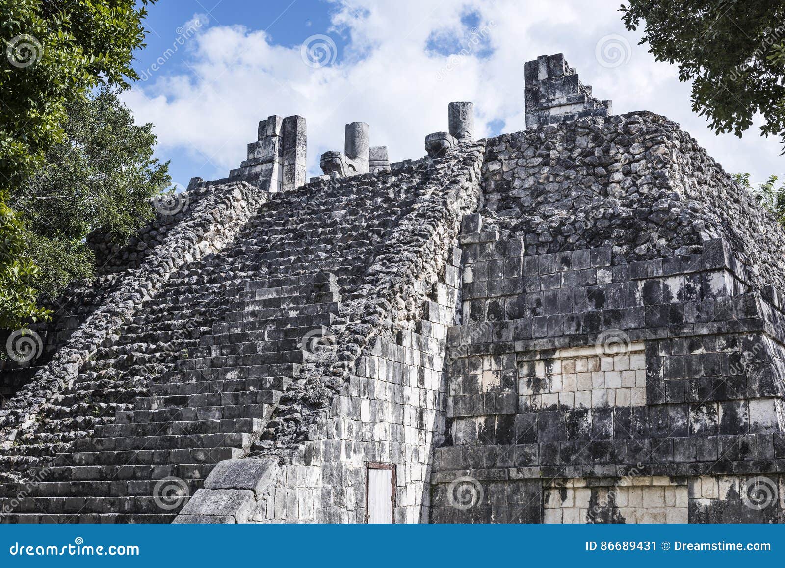 The Weathered Ancient Mayan Building Ruins of Maya Civilization Stock ...