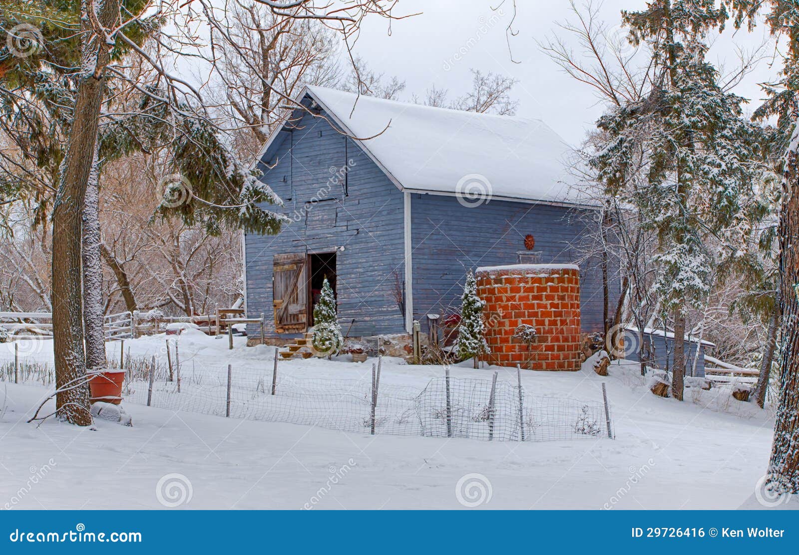 Weathered Barn Following the Snow Stock Photo - Image of minnesota ...