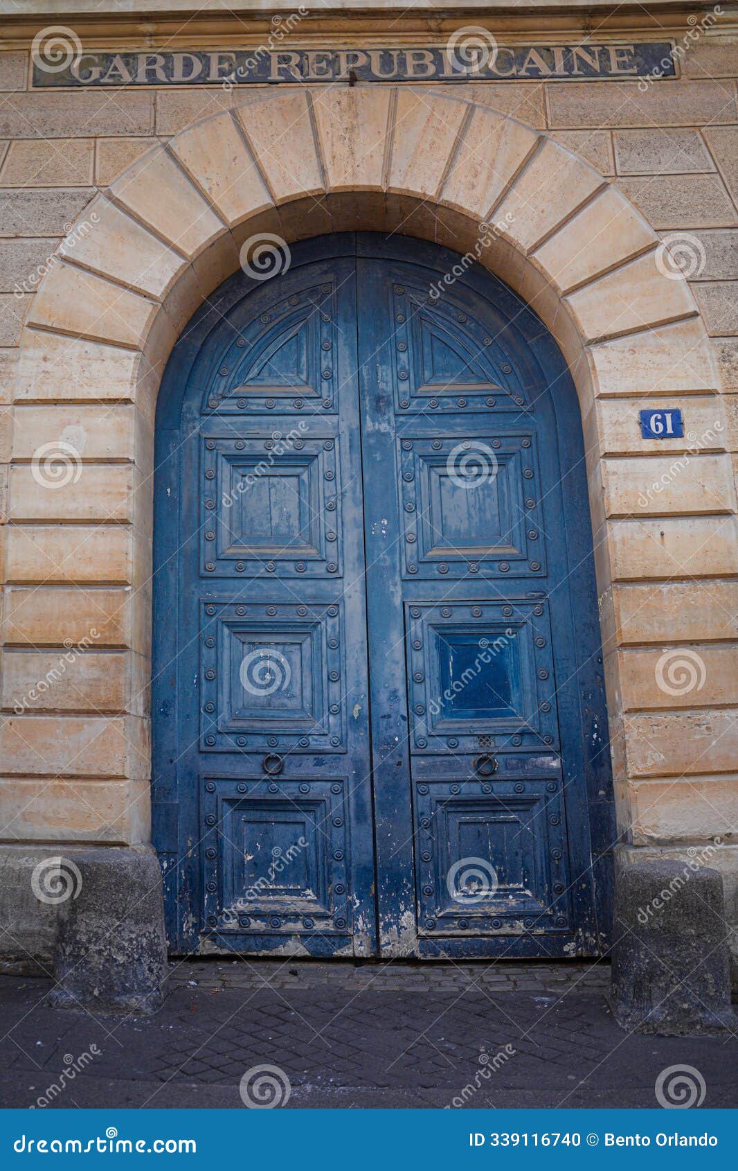 Weathered Blue Arched Gate in a Classical Baroque Style Editorial Image ...